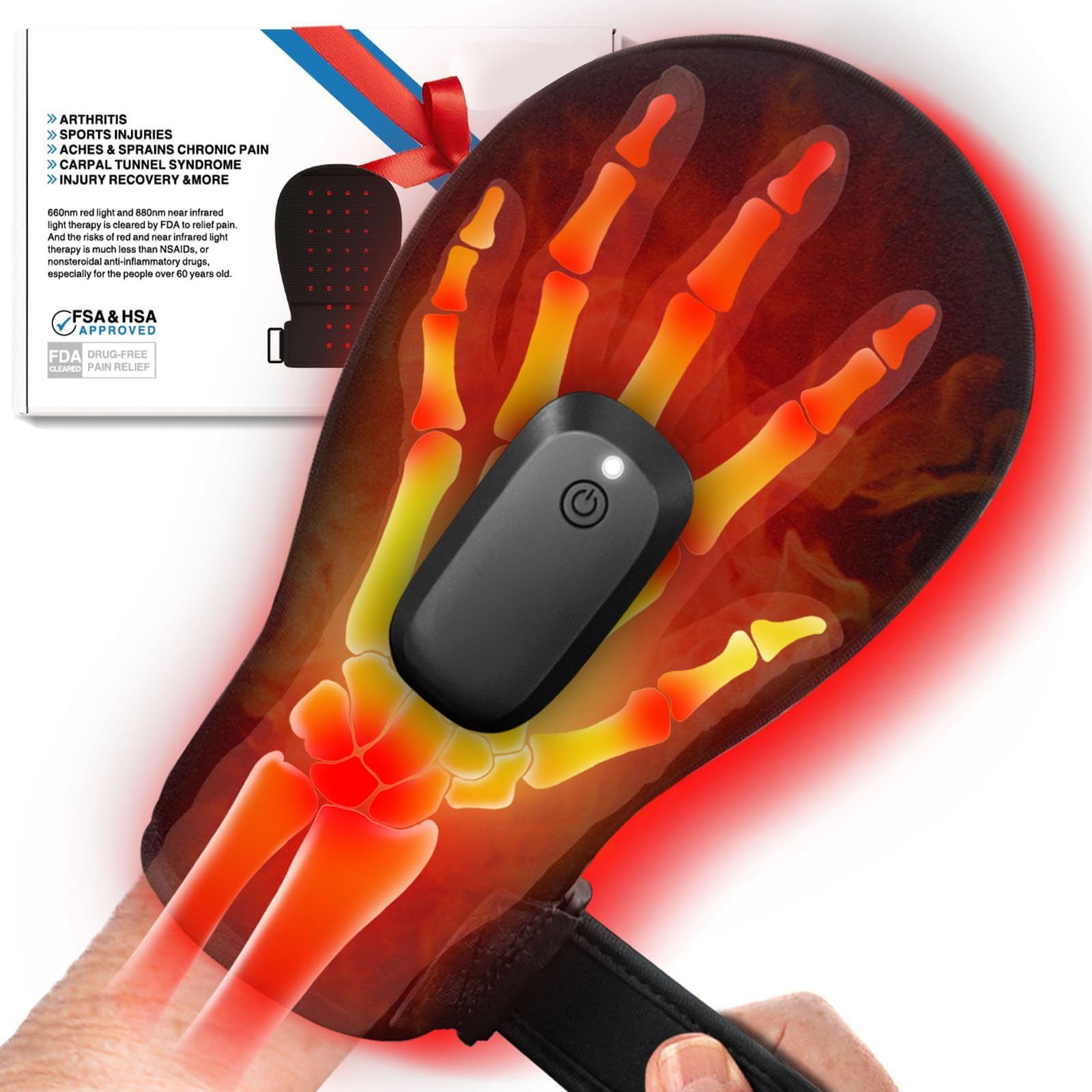 Amazon.com: PEEWF Wireless Red & Near-Infrared Light Therapy Glove for ...