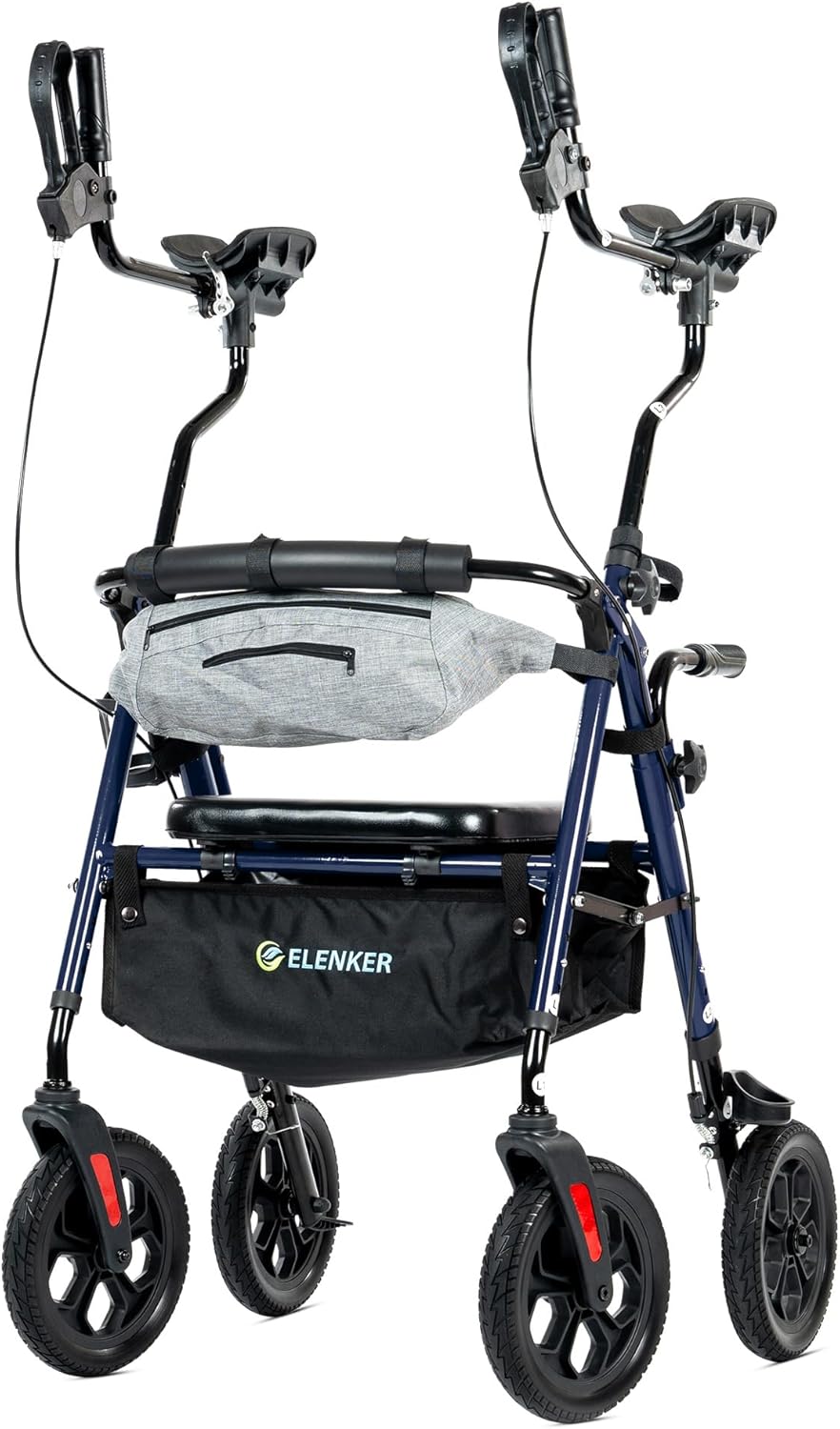 Amazon.com: ELENKER All Terrain Upright Rollator Walker with Seat ...