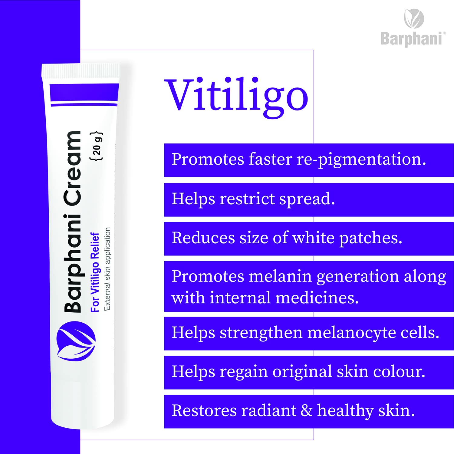 Buy Barphani Cream - Anti Vitiligo/Leukoderma Cream, Super Effective on ...