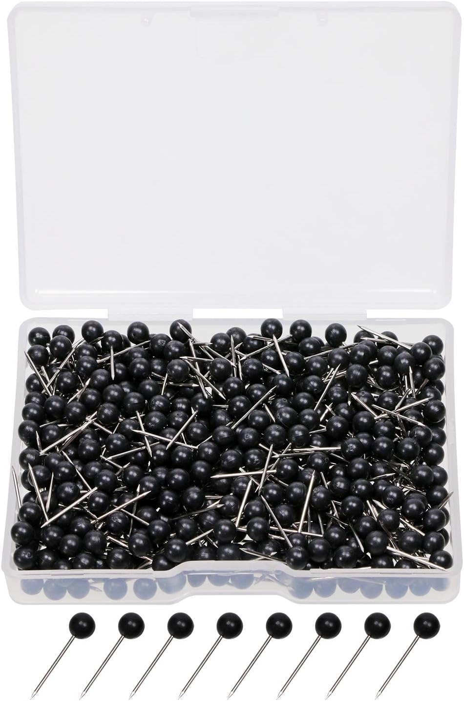 Amazon.com: 500 Pack Map Push Pins 1/8 Inch Black Map Tacks Small Round ...