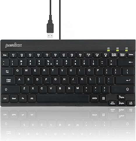 Amazon.com: Perixx PERIBOARD-426 Wired Mini Low Profile Keyboard (Wired ...