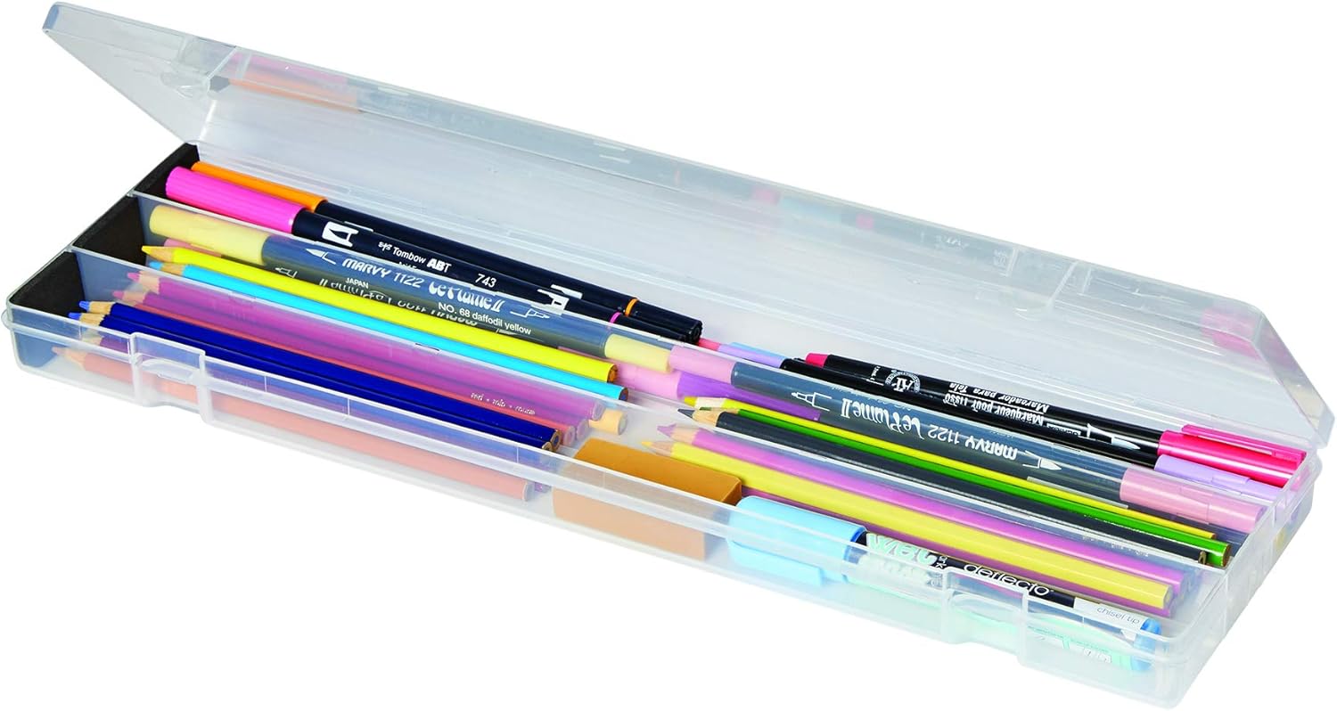 Deflecto Clear Acrylic Art Box Suitable for Stationery Storage, Paint ...