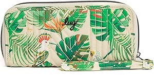 Amazon.com: Lug - Straddle Wristlet RFID Wallet Bag - Tropical Birds ...