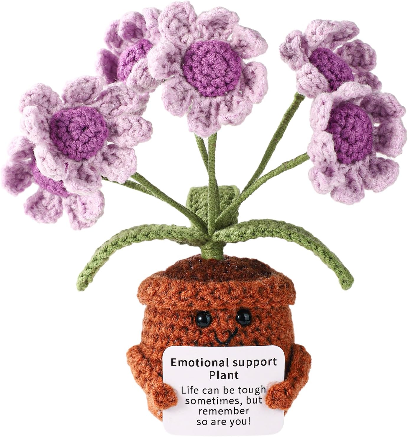 Amazon.com: TOYMIS Positive Daisy Crochet, Crochet Daisy Flower Emotional Positive Support ...