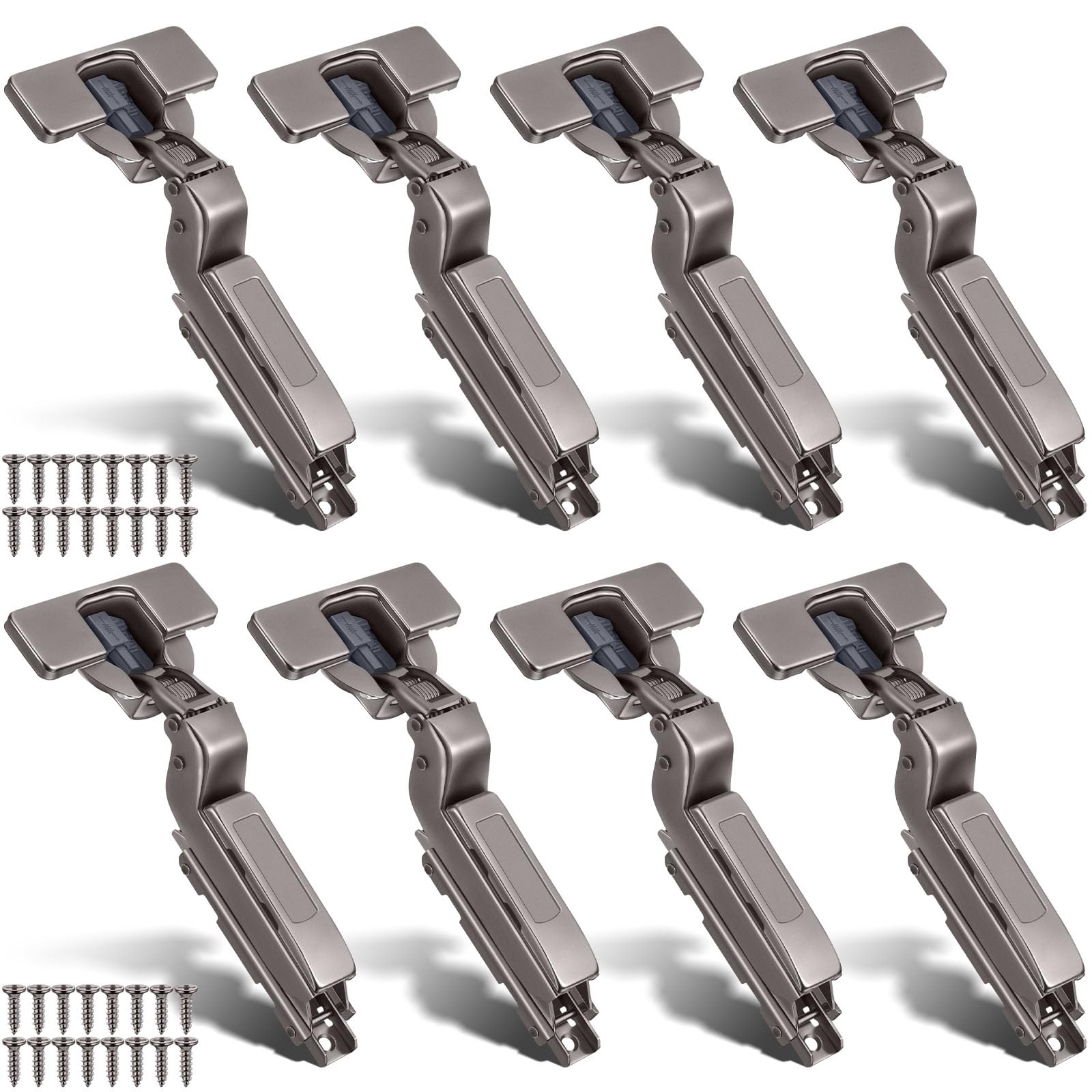 8 Pieces Full Overlay Face Frame Soft Closing European Hinges with ...