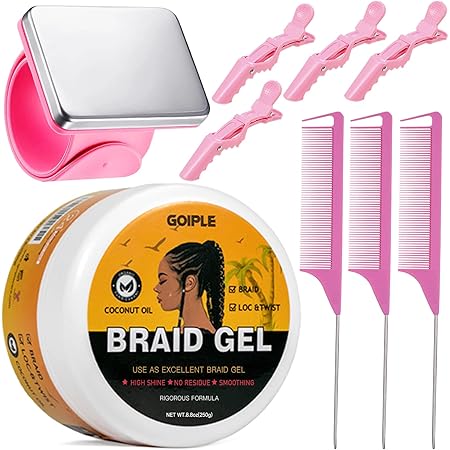Amazon.com : Strong Hold Braid Gel Tames Frizz Smoothing Gel Good for ...