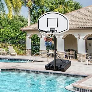 Amazon.com : Poolside Basketball Hoop, Portable 3 Levels Adjustable ...
