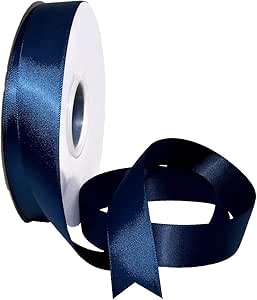 Morex Ribbon 08822/50-374 Double Face Satin Ribbon 7/8" X 50 YD Peacoat ...