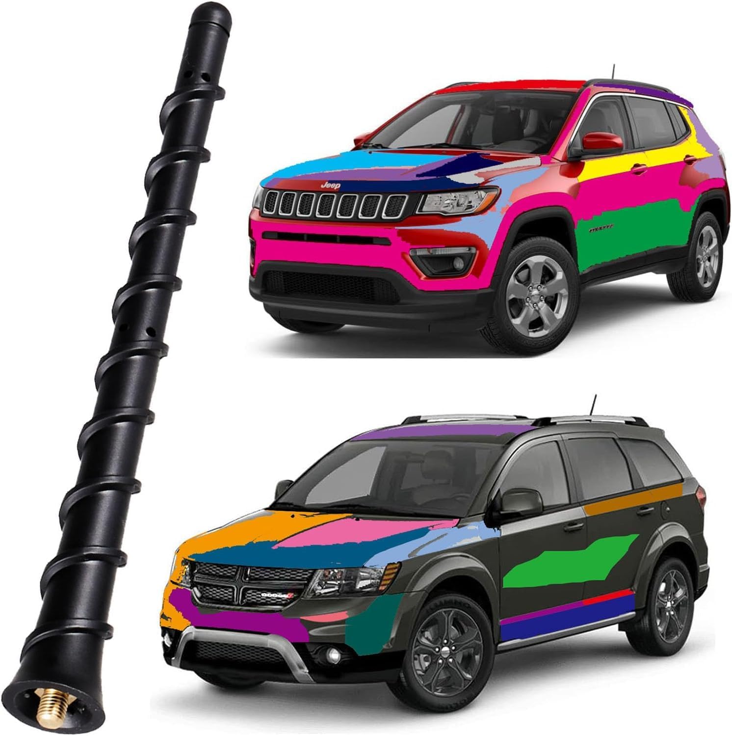 Amazon.com: Antenna 7 Inch Fits 2011-2019 Jeep Dodge Spiral Direct ...