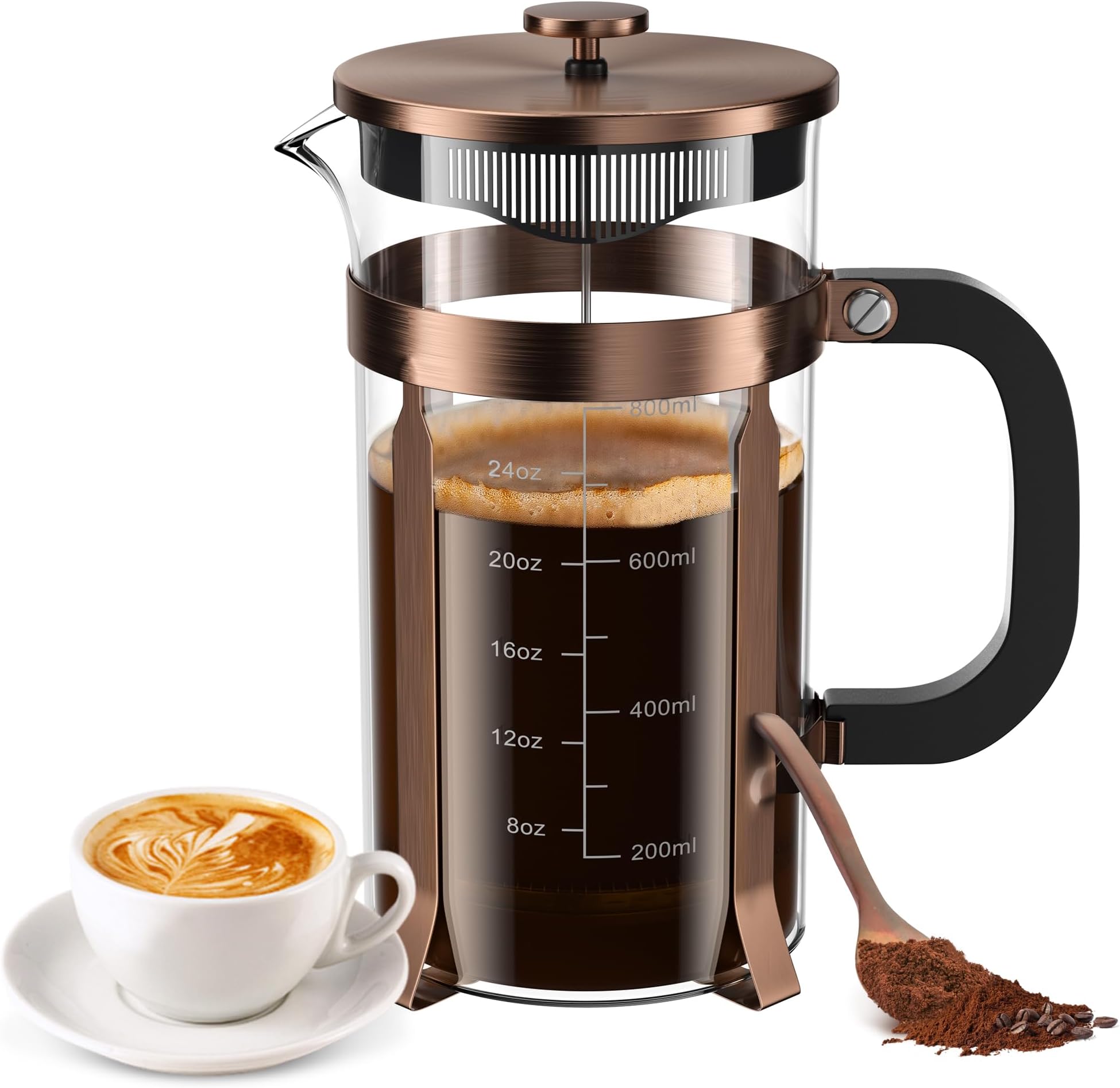 Amazon.com: QUQIYSO French Press Coffee Maker, 304 Stainless Steel ...