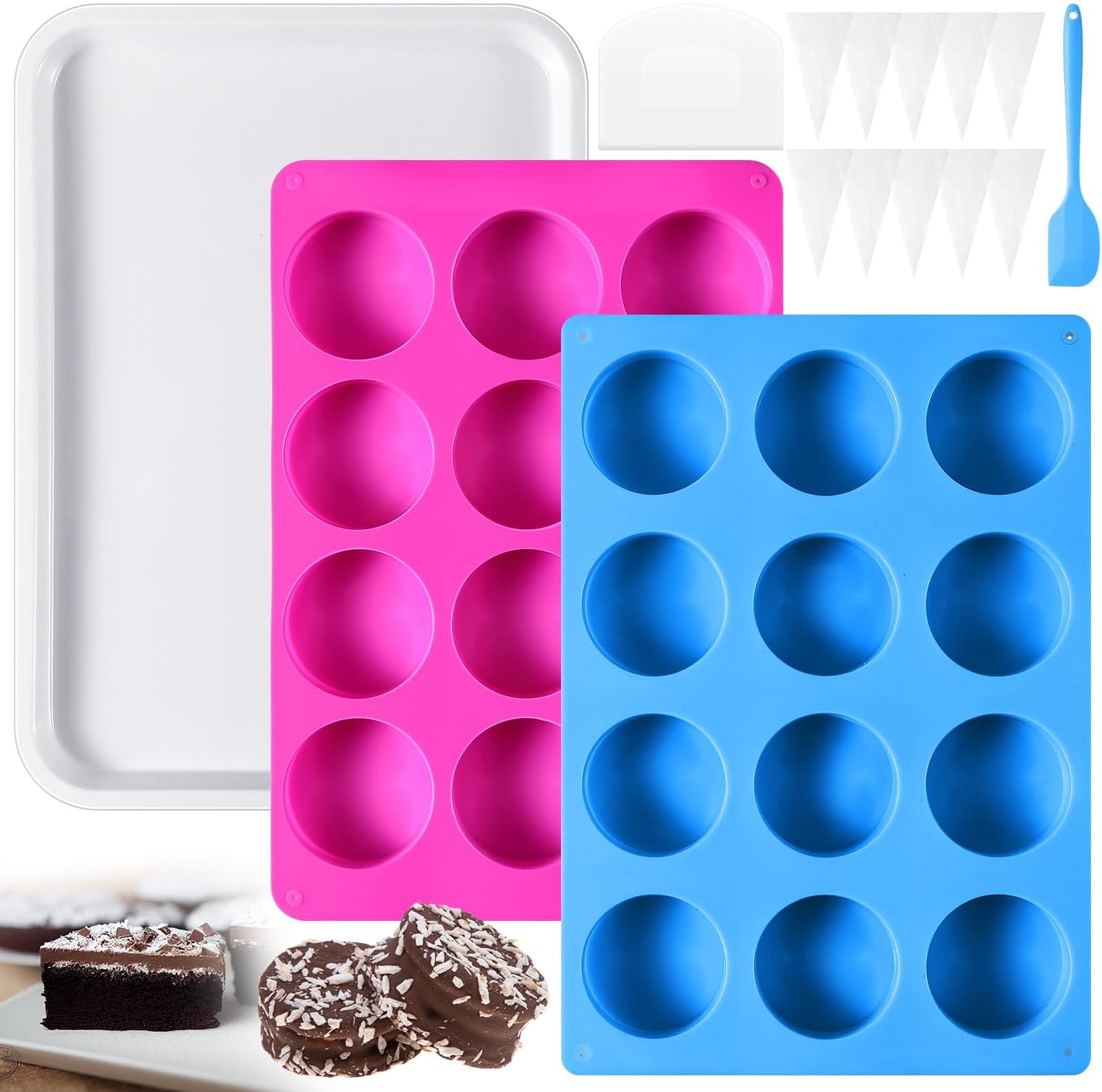 Amazon.com: SiliFine Cake Puck Mold Set Different Sizes 12 Cavity ...