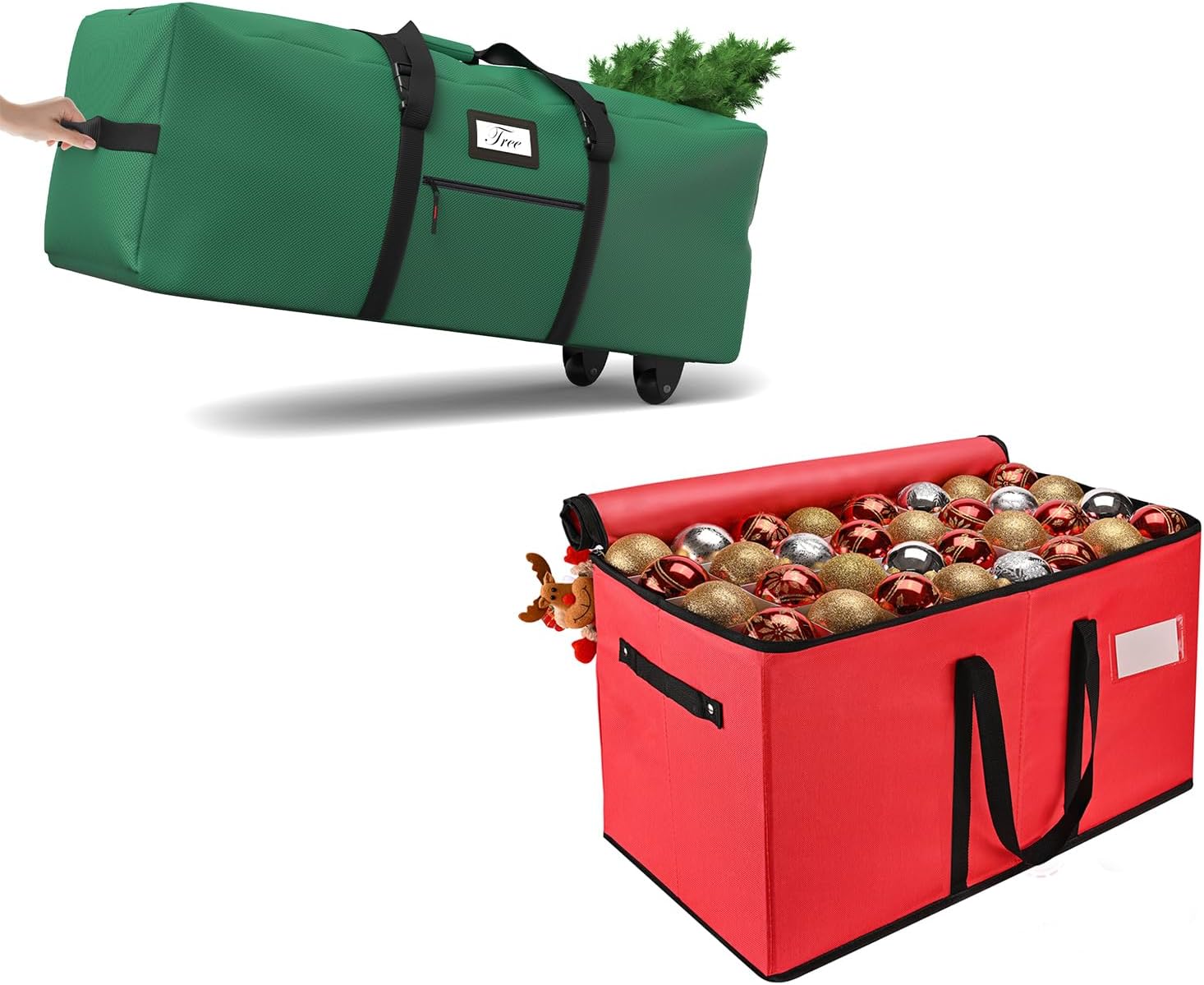 Amazon.com: Patiobay Rolling Christmas Tree Storage Bag and Ornament ...