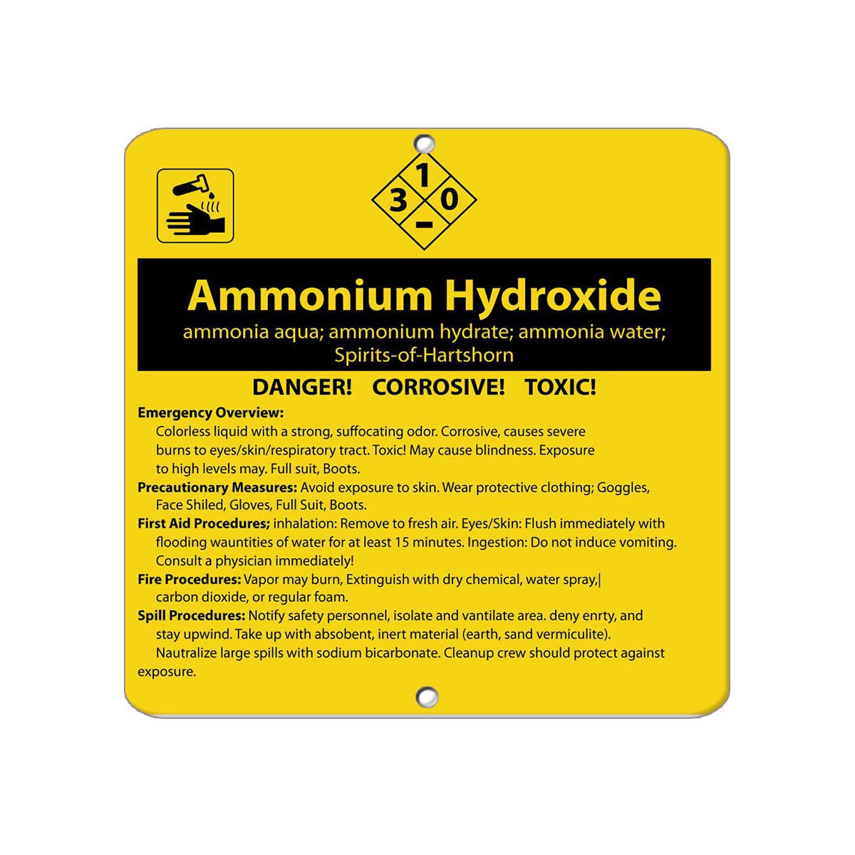 Ammonium Hydroxide Color