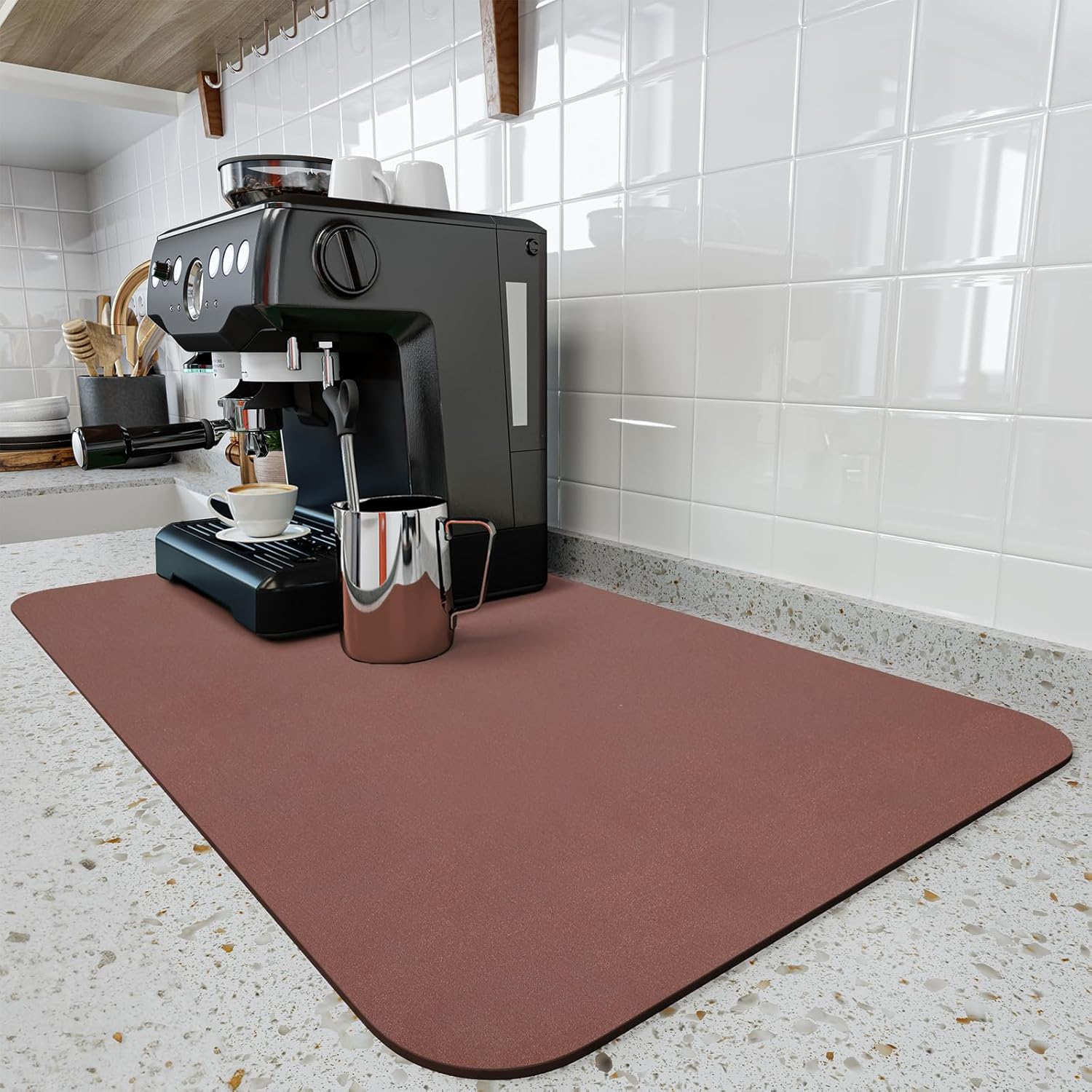 Amazon.com: HotLive Coffee Mat - Coffee Bar Mat for Countertops ...