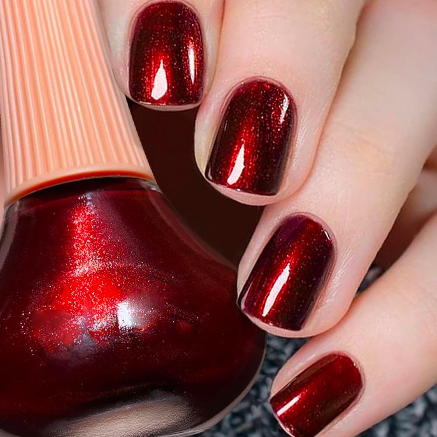 Amazon.com : COSMOO Wine Red Nail Polish, 12ml Burgundy Quick Dry Nail ...