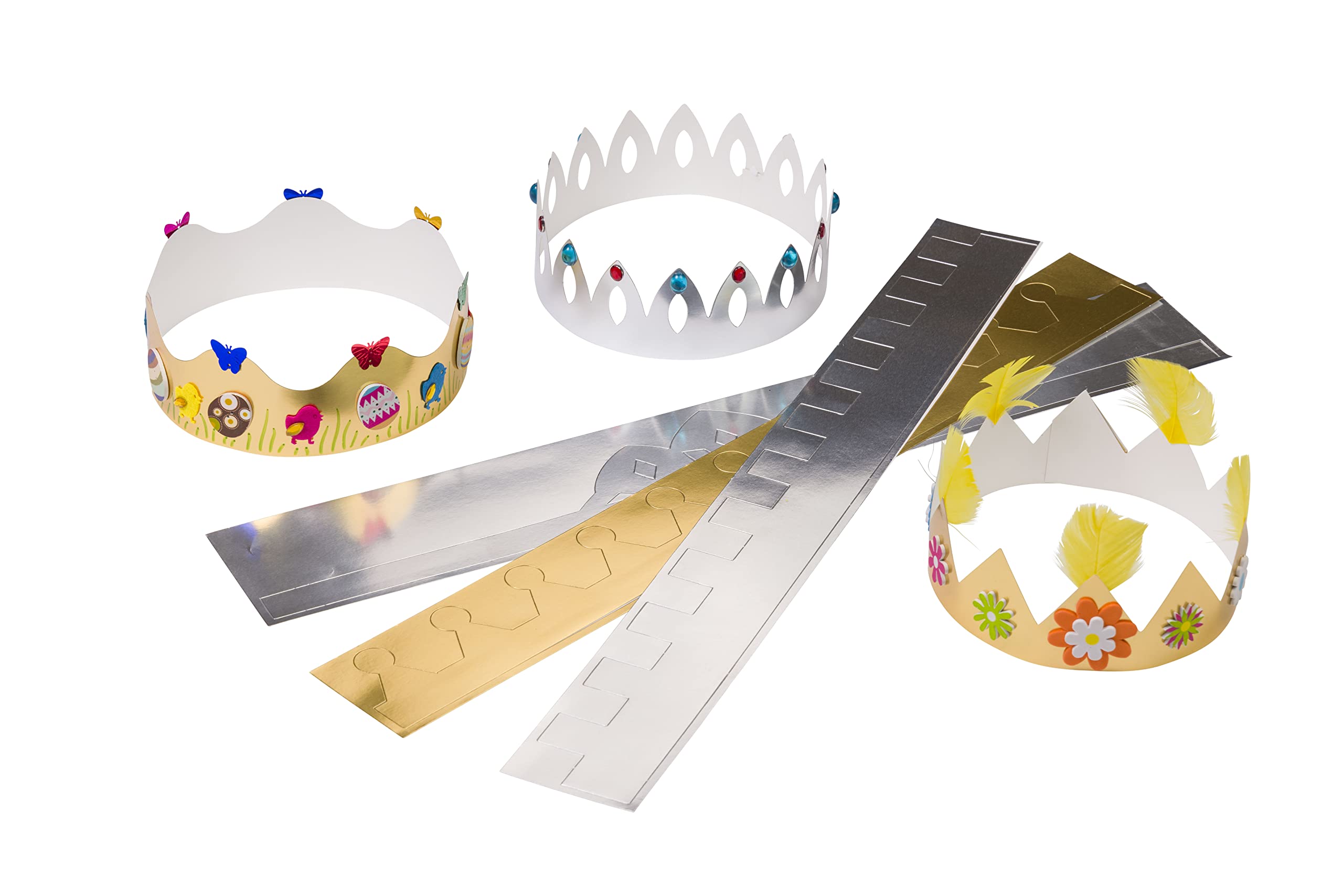 Craftplay Gold & silver metallic card crowns | Pack of 12 crowns ...