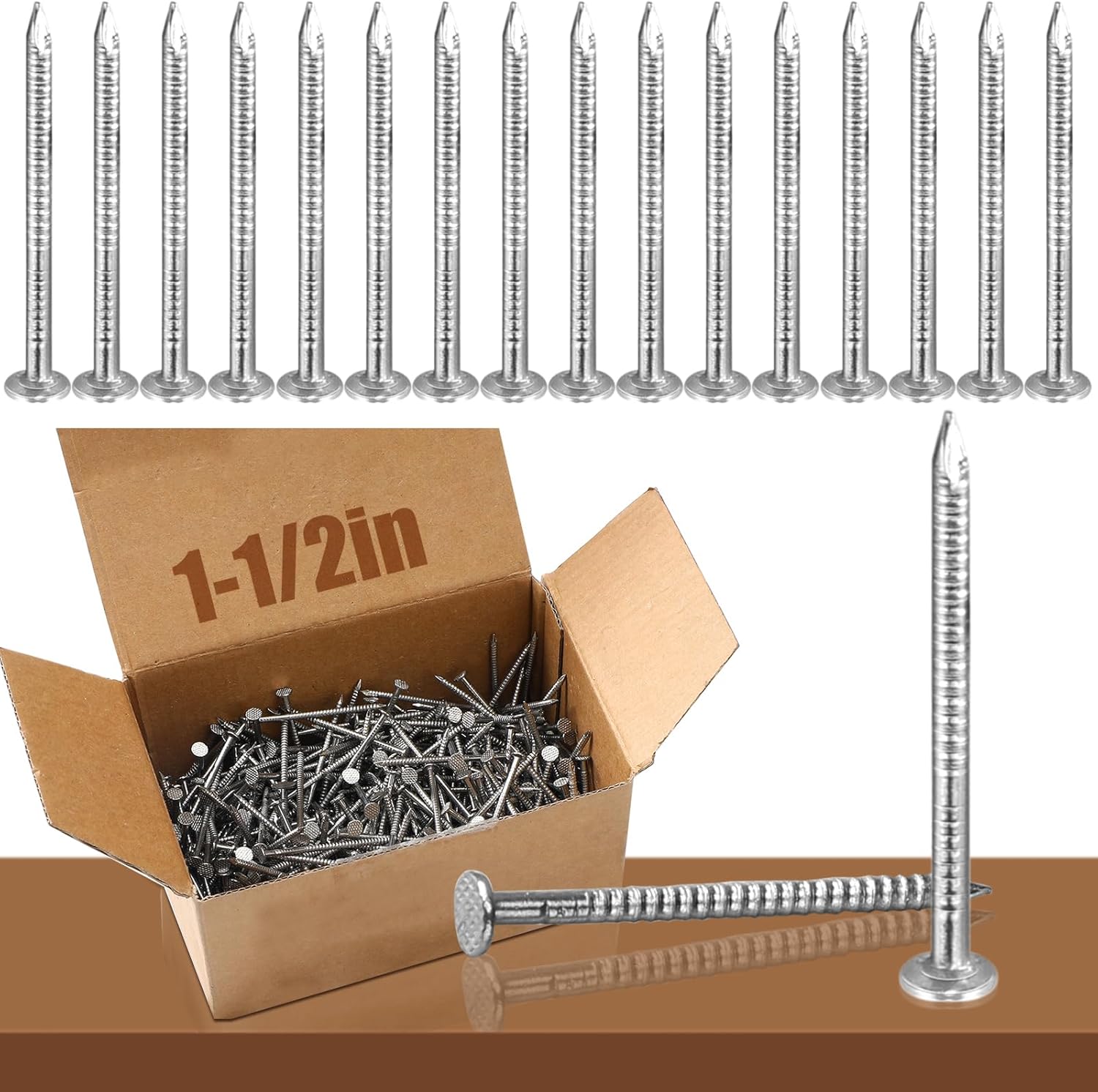 Tandefio 2 Pound Box Siding Nails Roofing Tile and Slating Nails Rust ...