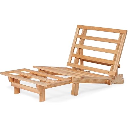 Amazon.com: Nirvana Futons Twin Tri-Fold Wood Futon Sofa Bed Lounger ...