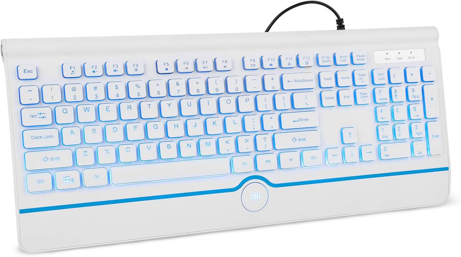 Rii RK903 Large Size Multiple Colors Rainbow LED Backlit Mechanical ...