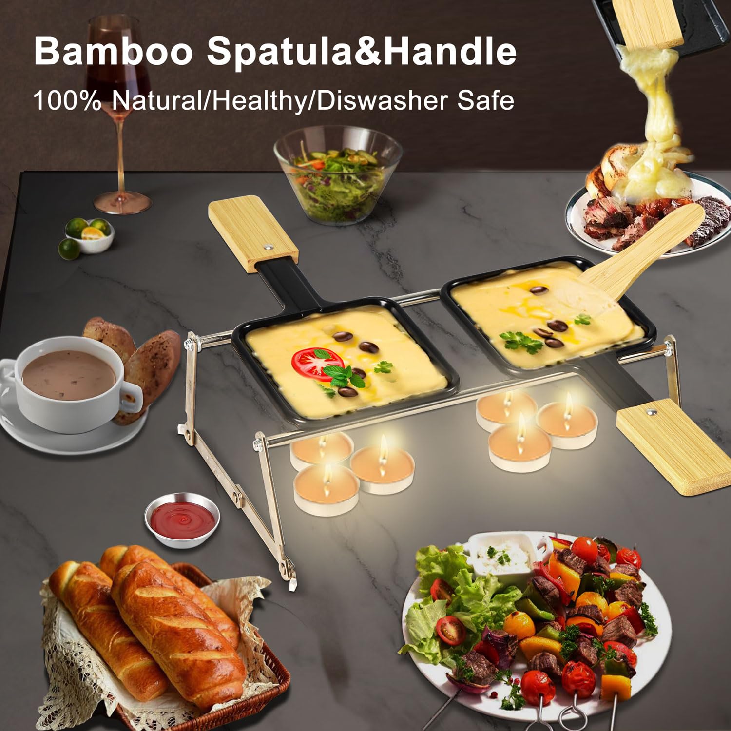 Personal Cheese Melt Set With Spatula Mini Foldable Raclette Set ...
