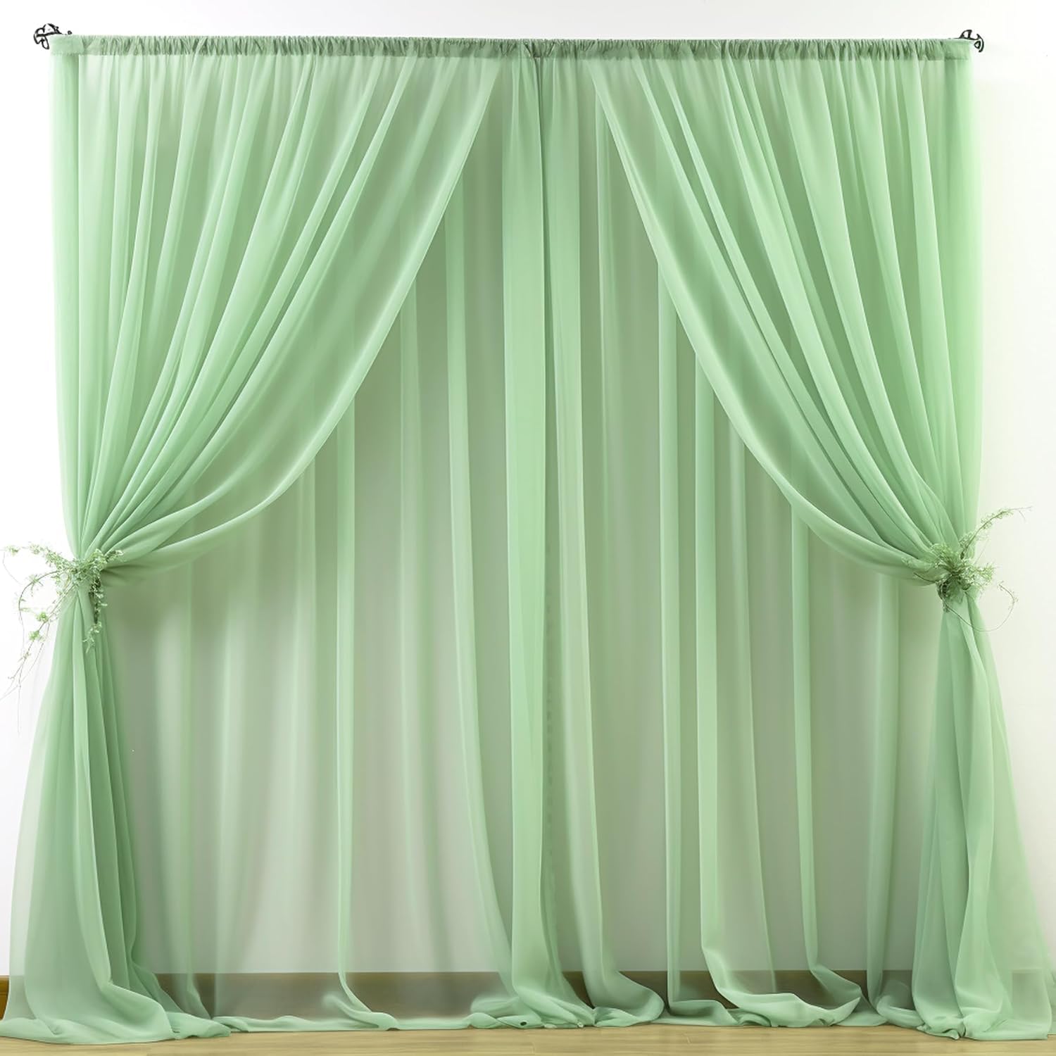 Amazon.com: 20ft X 10ft Olive Green Tulle Backdrop Curtain for Parites ...