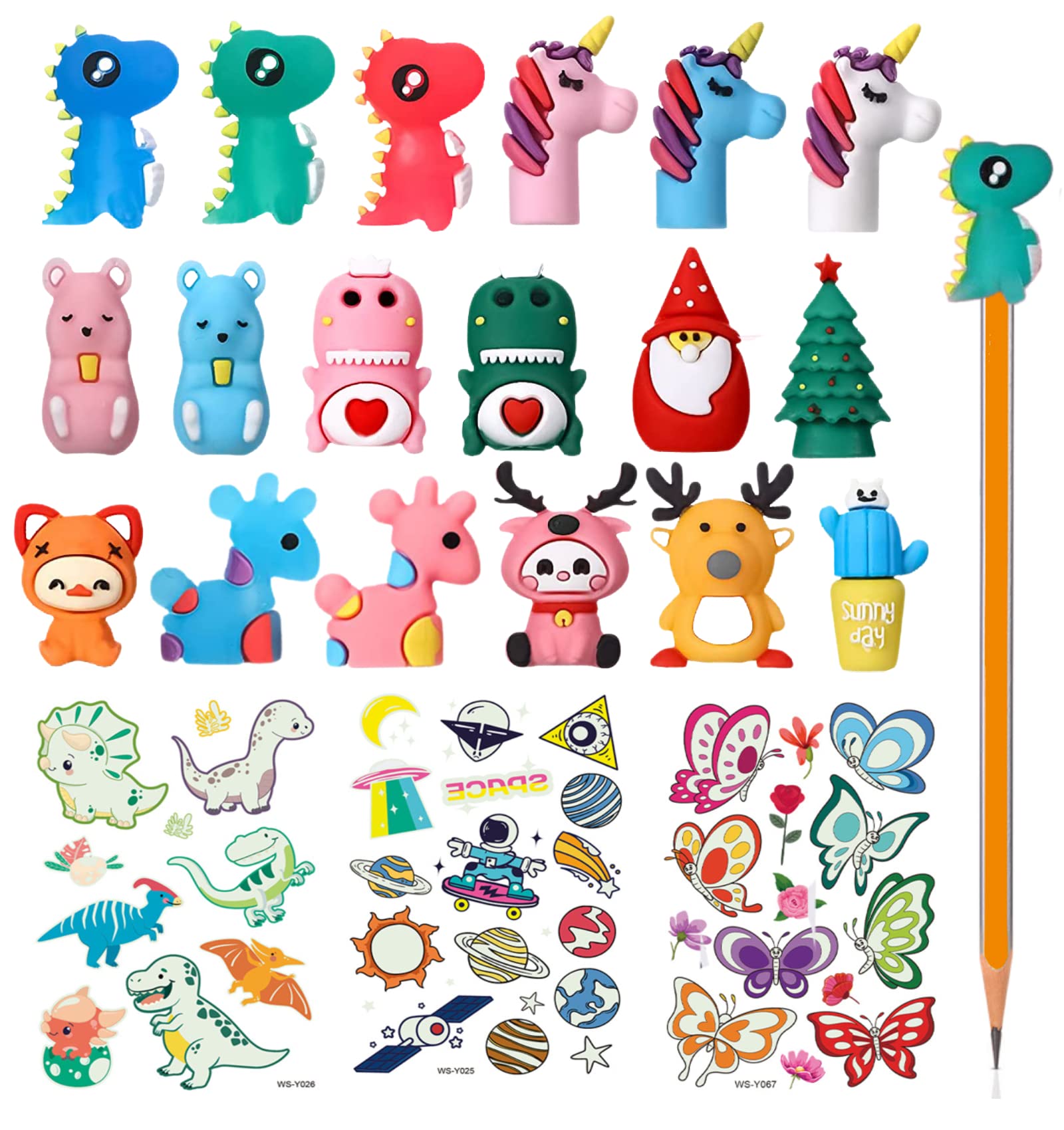 Pencil Toppers For Kids Bulk 30pcs Animal Pencil Toppers Dinosaur ...