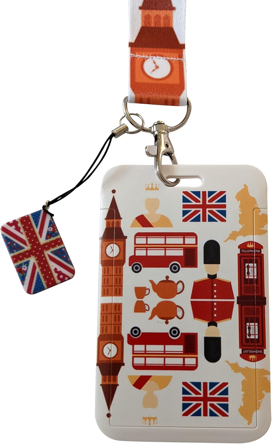 British London Print Lanyards w/ID Badge Holder and Charm (Landmarks ...