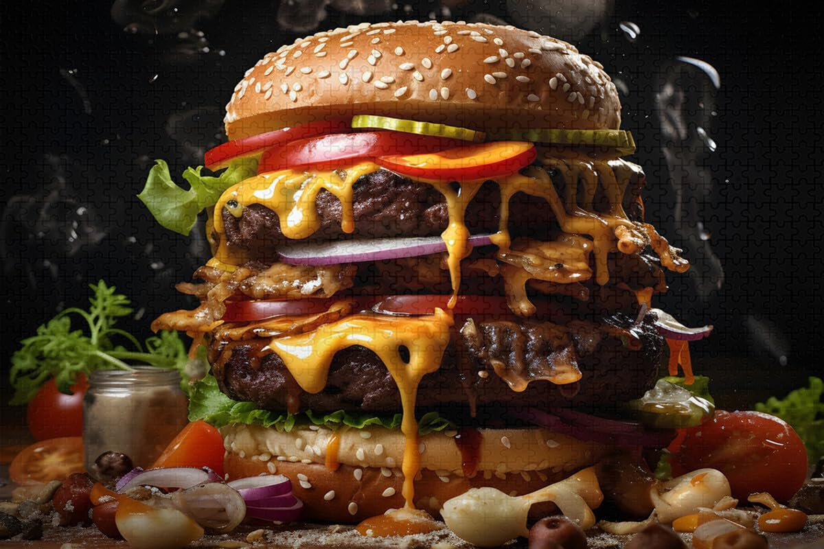Amazon.com: Multi Layered Hamburger 1000 Piece Version Jigsaw Puzzle ...