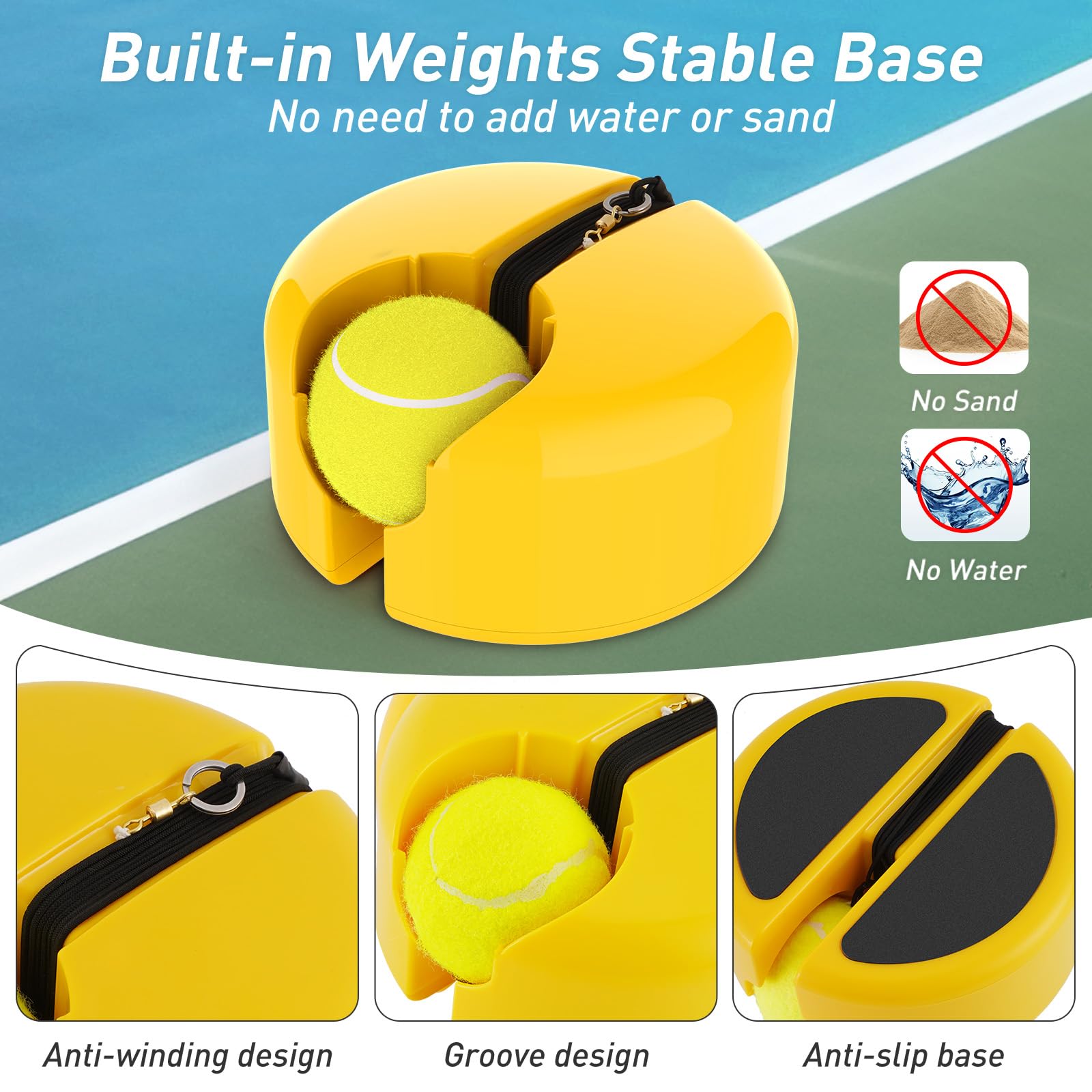Snapklik.com : Upgraded Telescopic Tennis Trainer Rebounder Set - Solo ...