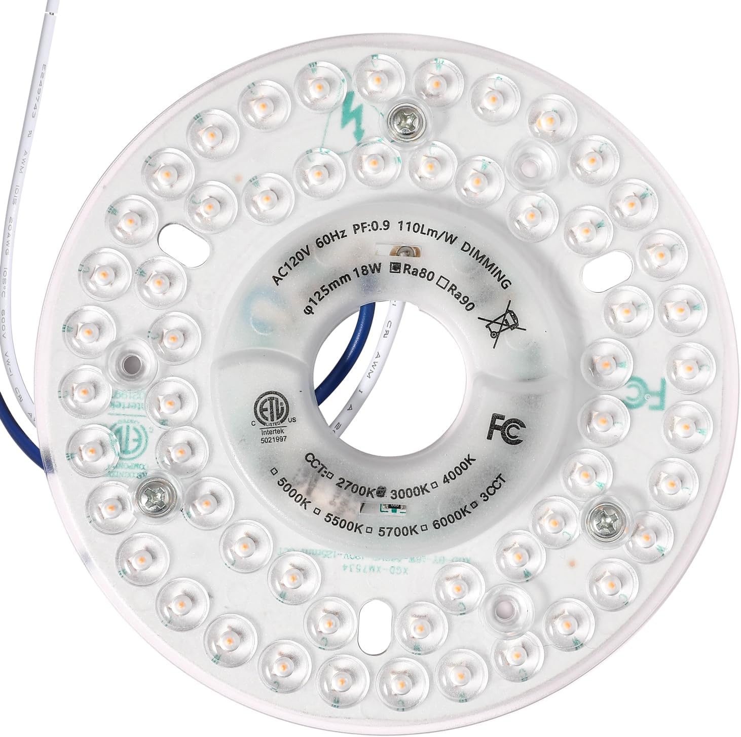 Ledytech 4.92'' LED Ceiling Fan Light Retrofit Kit, Ceiling Flush Light ...