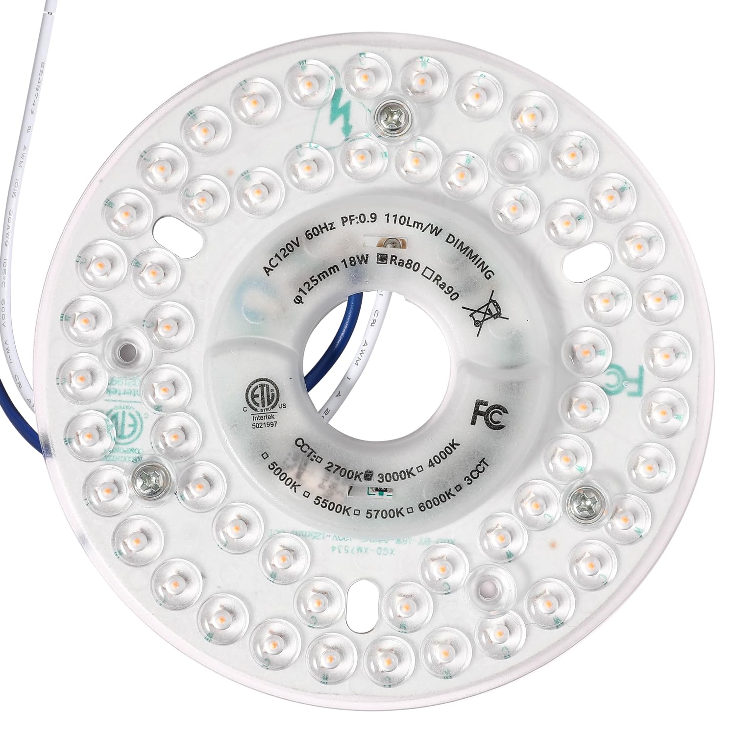 Ledytech 4.92'' LED Ceiling Fan Light Retrofit Kit, Ceiling Flush Light ...