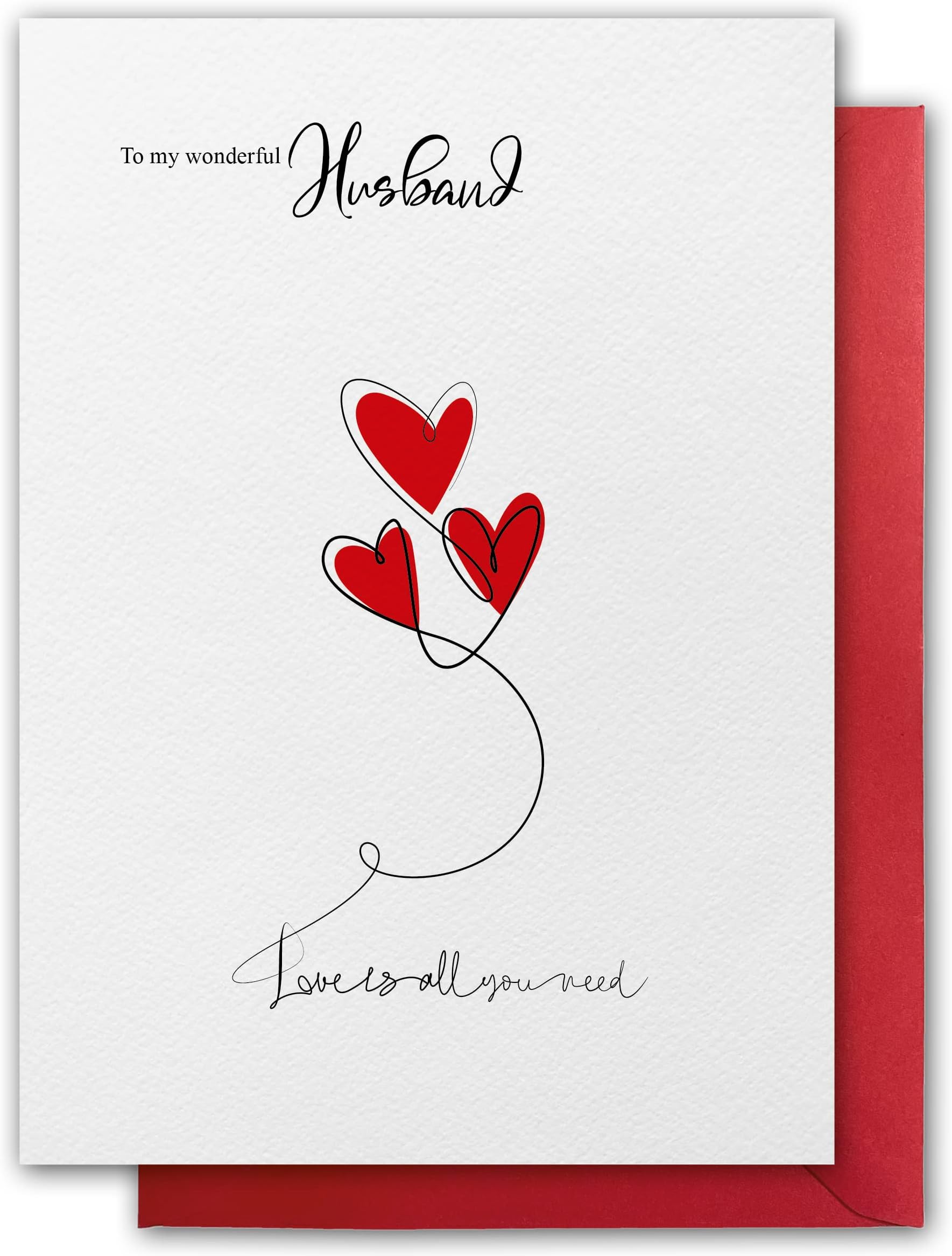 Valentines Card for Husband. Love is all you need Design. Eco-friendly ...