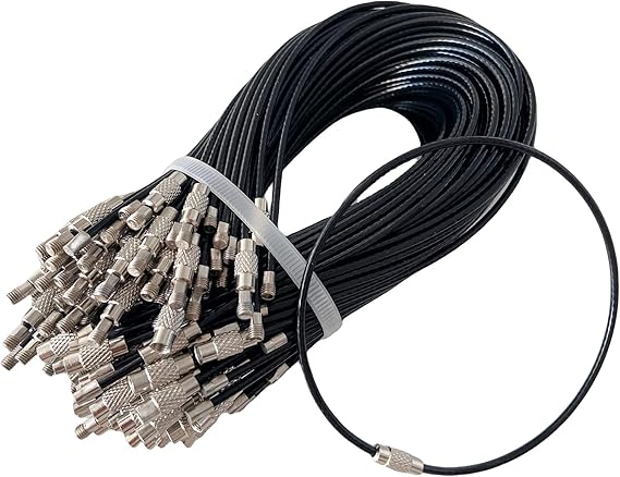 Amazon.com: CrocSee Pack (100) Stainless Steel Wire Keychains Cable ...