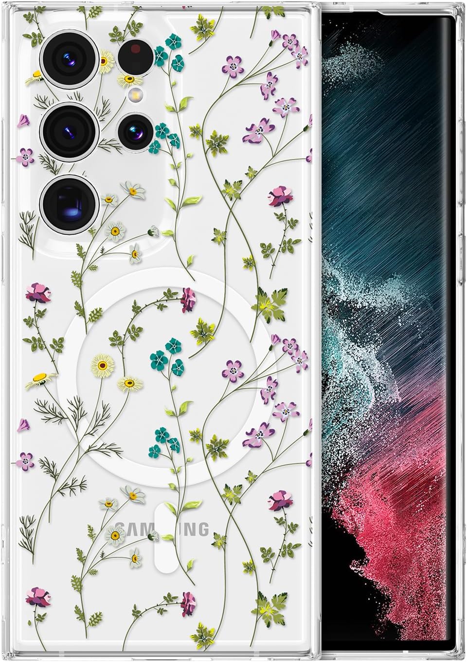 RALEAVO Magnetic Case for Samsung Galaxy S23 Ultra 5G, Compatible with Magsafe Cute Flower Girls ...