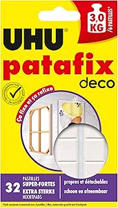 UHU Patafix Déco - Pastilles Adhésives Prédécoupées - Fixation Super ...