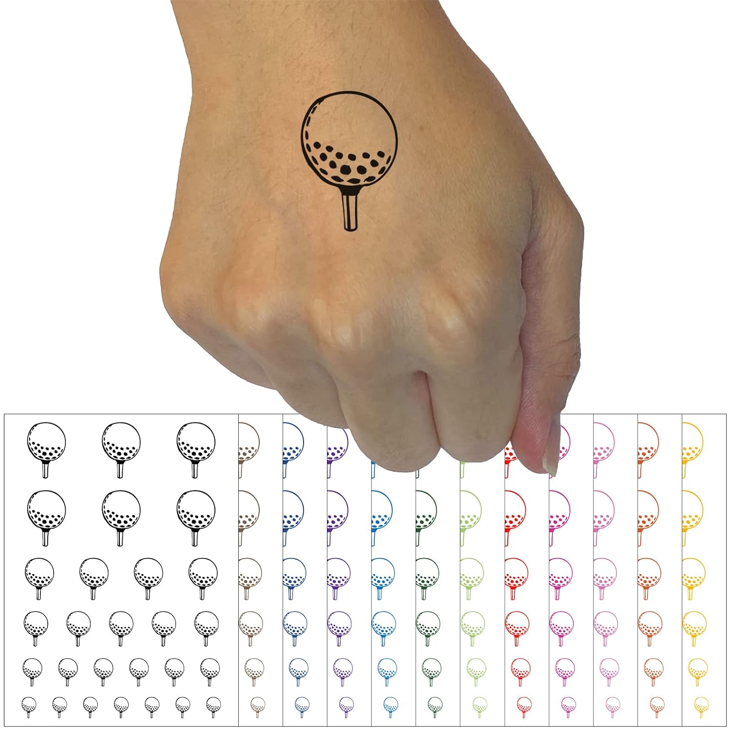 Amazon.com : Golf Ball on Tee Temporary Tattoo Water Resistant Fake ...