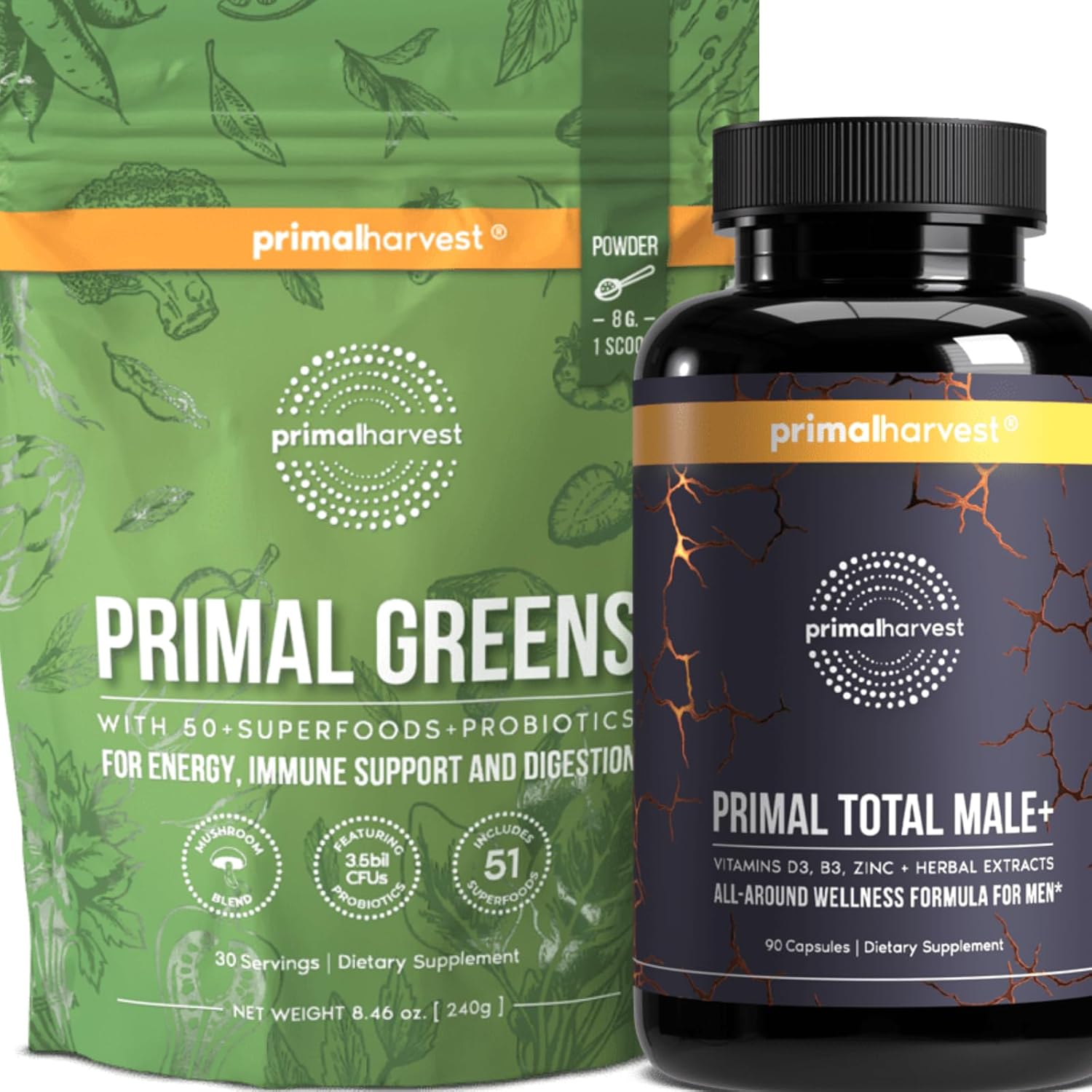 Amazon.com: Primal Harvest Primal Total Male+ & Primal Greens Men's ...