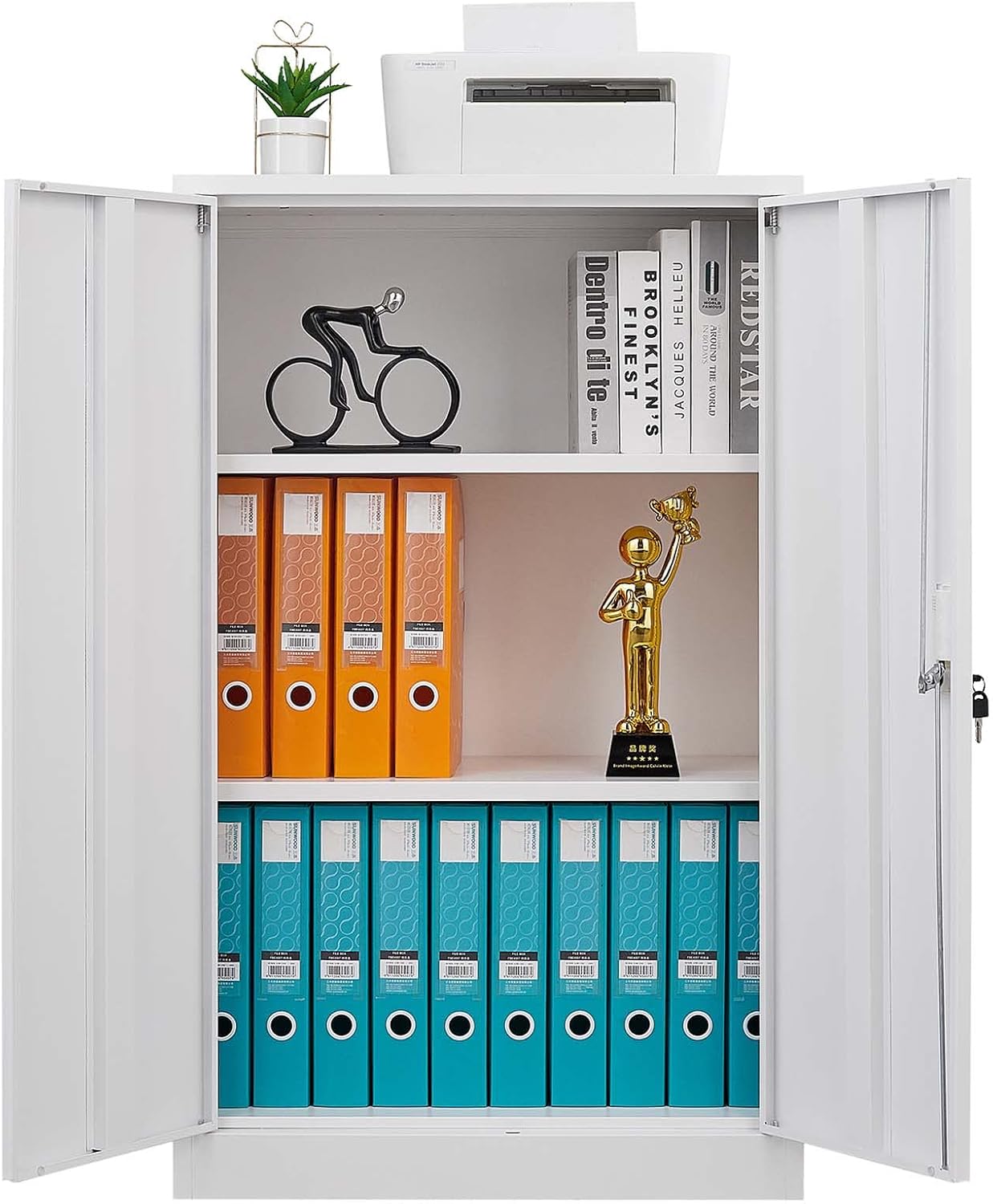 Amazon.com: TMEOSK 45” Metal Storage Cabinet, Locking Storage Cabinet ...