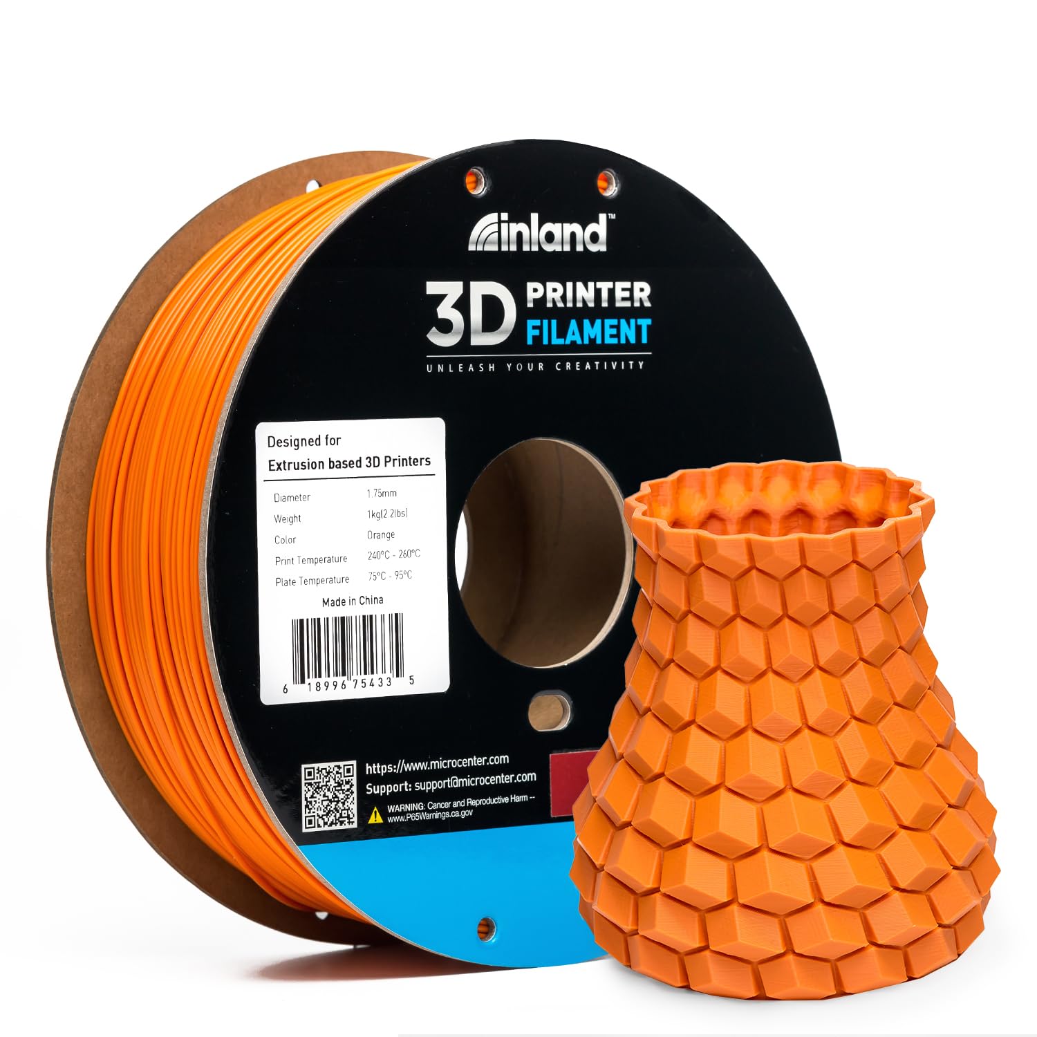 Snapklik.com : INLAND Micro Center ASA 3D Printer Filament 1.75mm, Heat ...