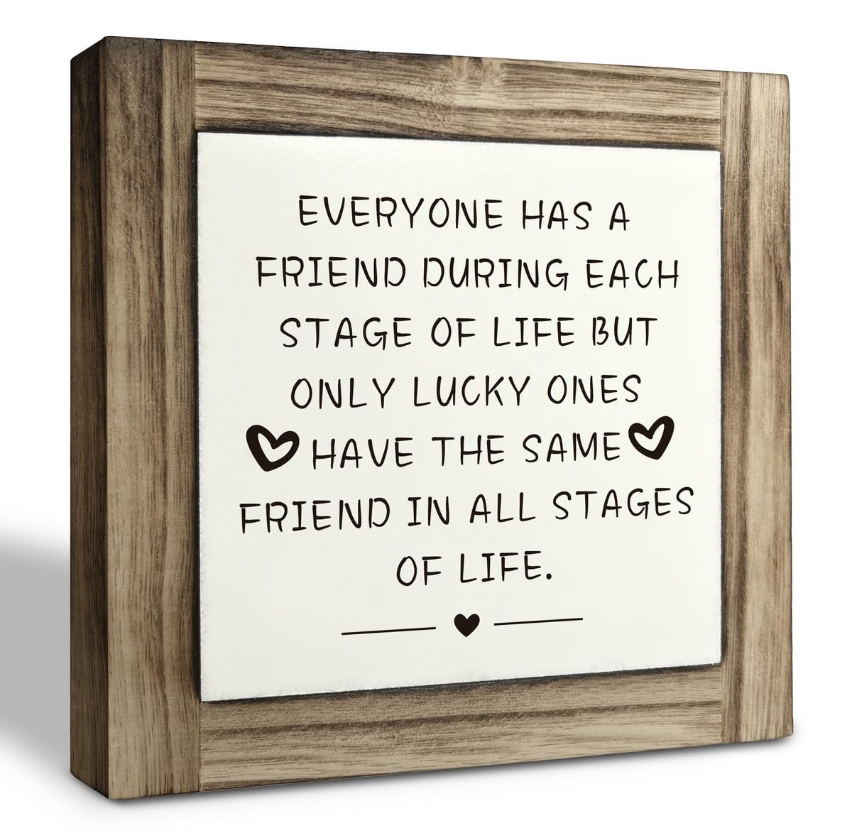 Amazon.com: Positive Decor Sign, Friendship Gift, Box Wood Plaques Desk ...