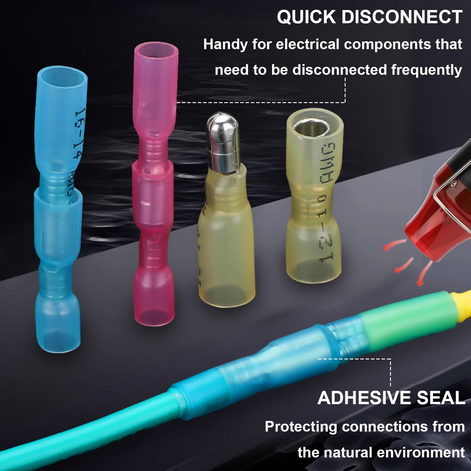 Snapklik.com : Smseace 230PCS Heat Shrink Bullet Connectors Assortment ...