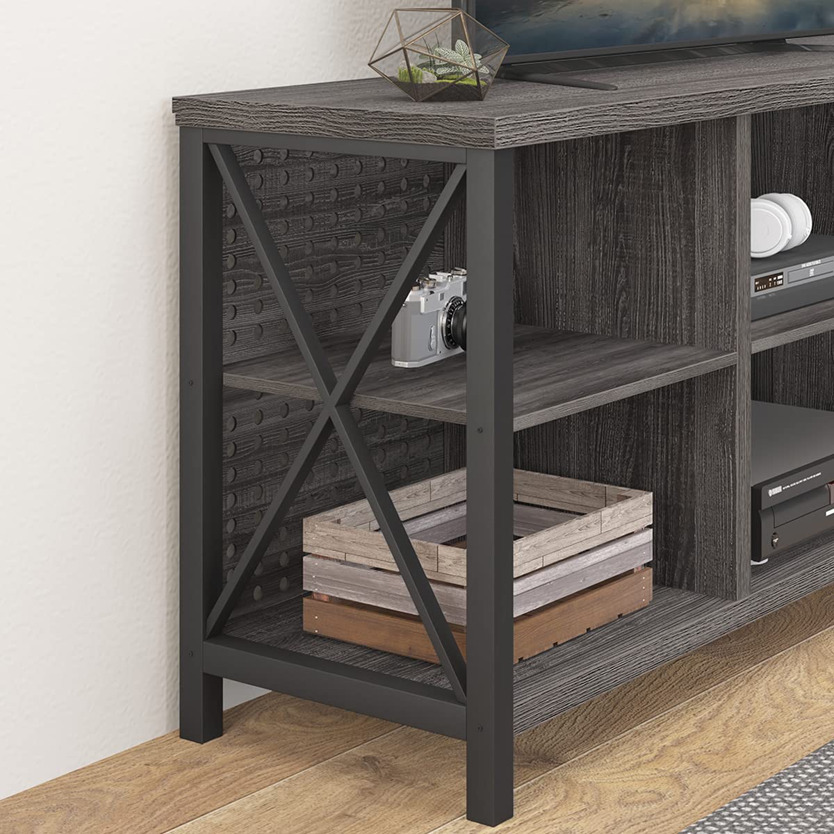 IBF TV Stand for 70 Inch TV, Rustic Industrial Entertainment Center ...