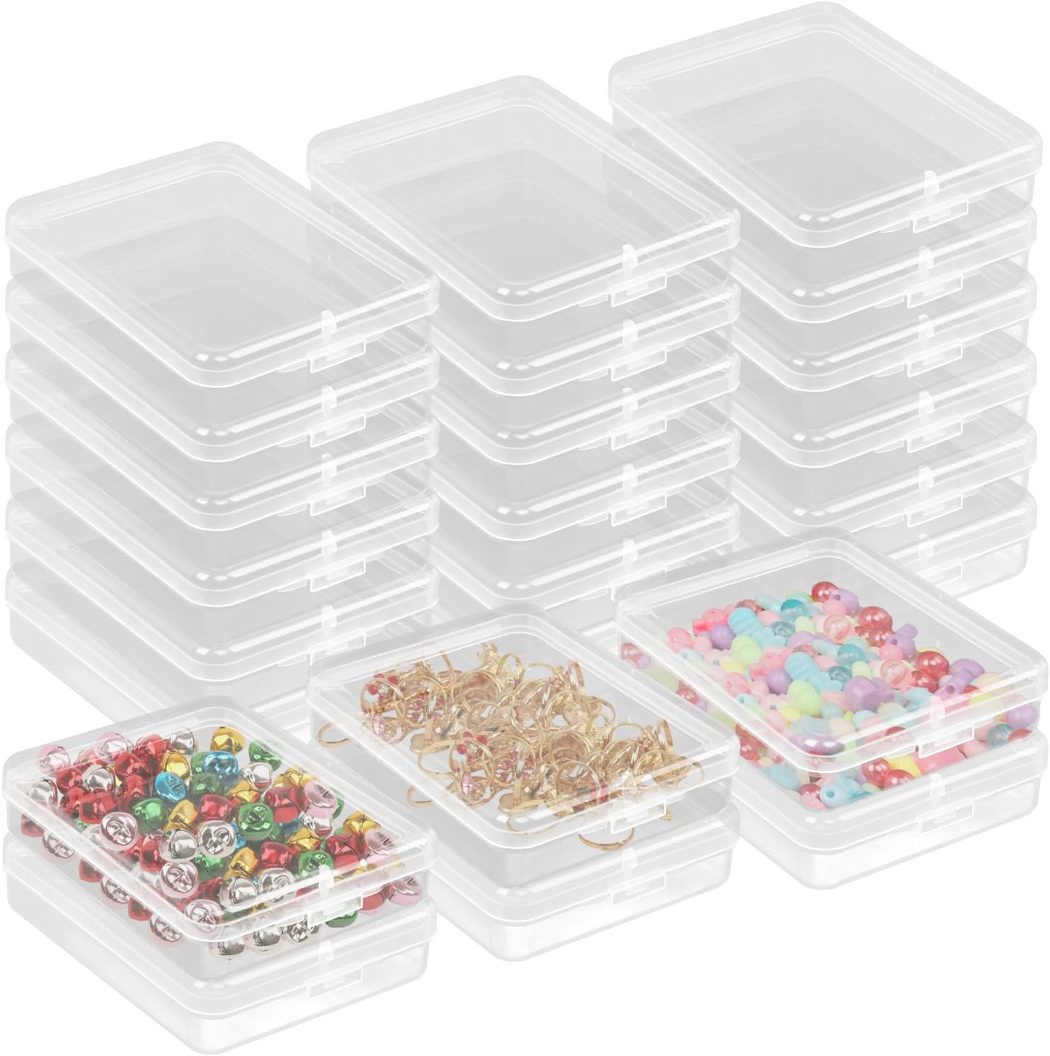 Amazon.com: Nsmykhg Small Plastic Storage Containers - 24 Pack Clear ...