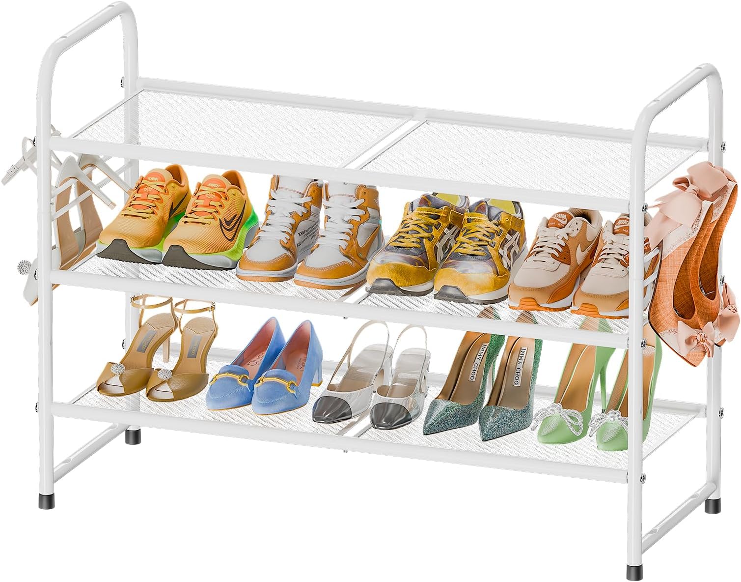 Amazon.com: KEETDY 3-Tier Long Shoe Rack for Closet Metal Shoe ...
