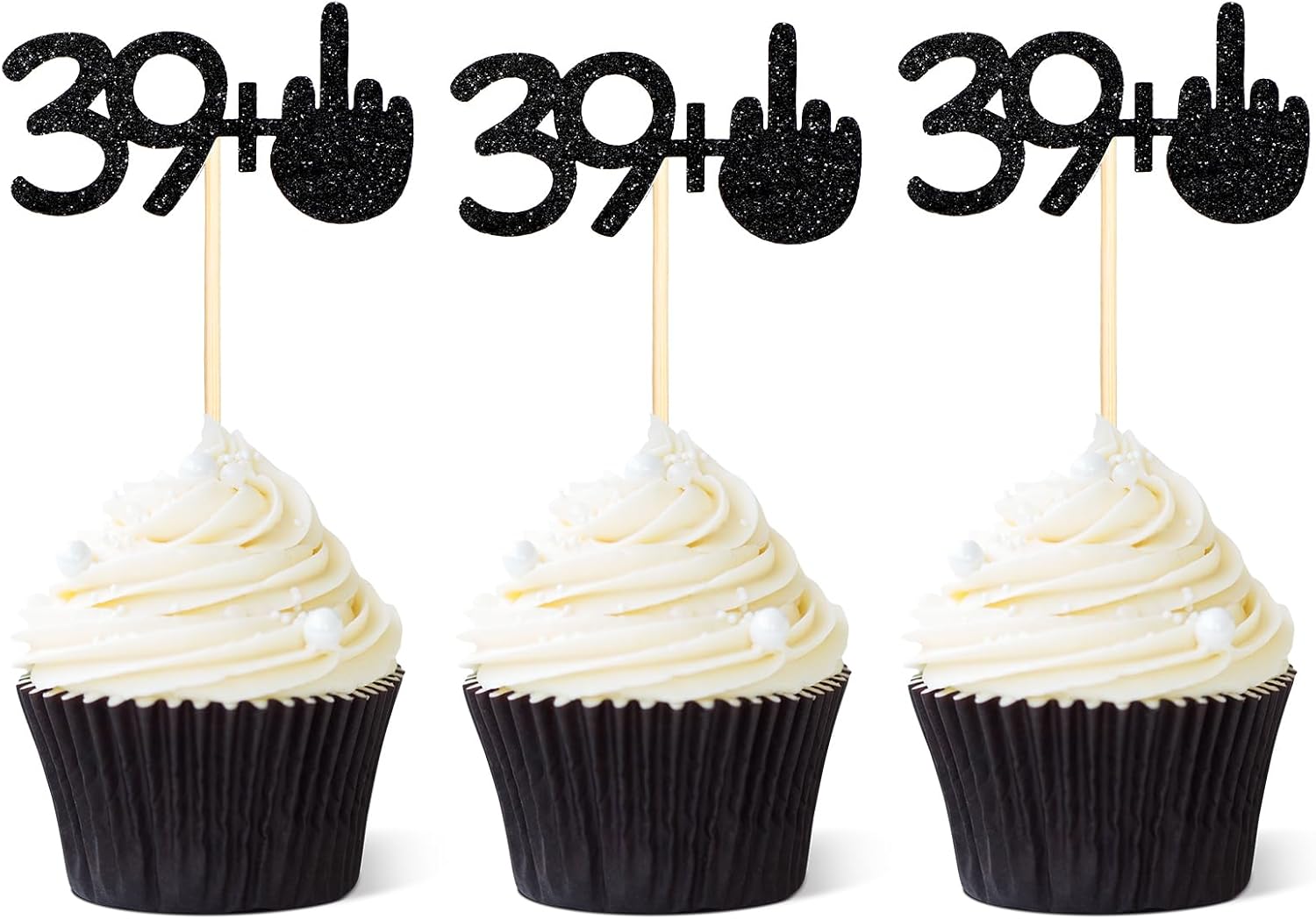 Amazon.com: Gersoniel 24 Pieces 39 + 1 Cupcake Toppers Funny 40th ...