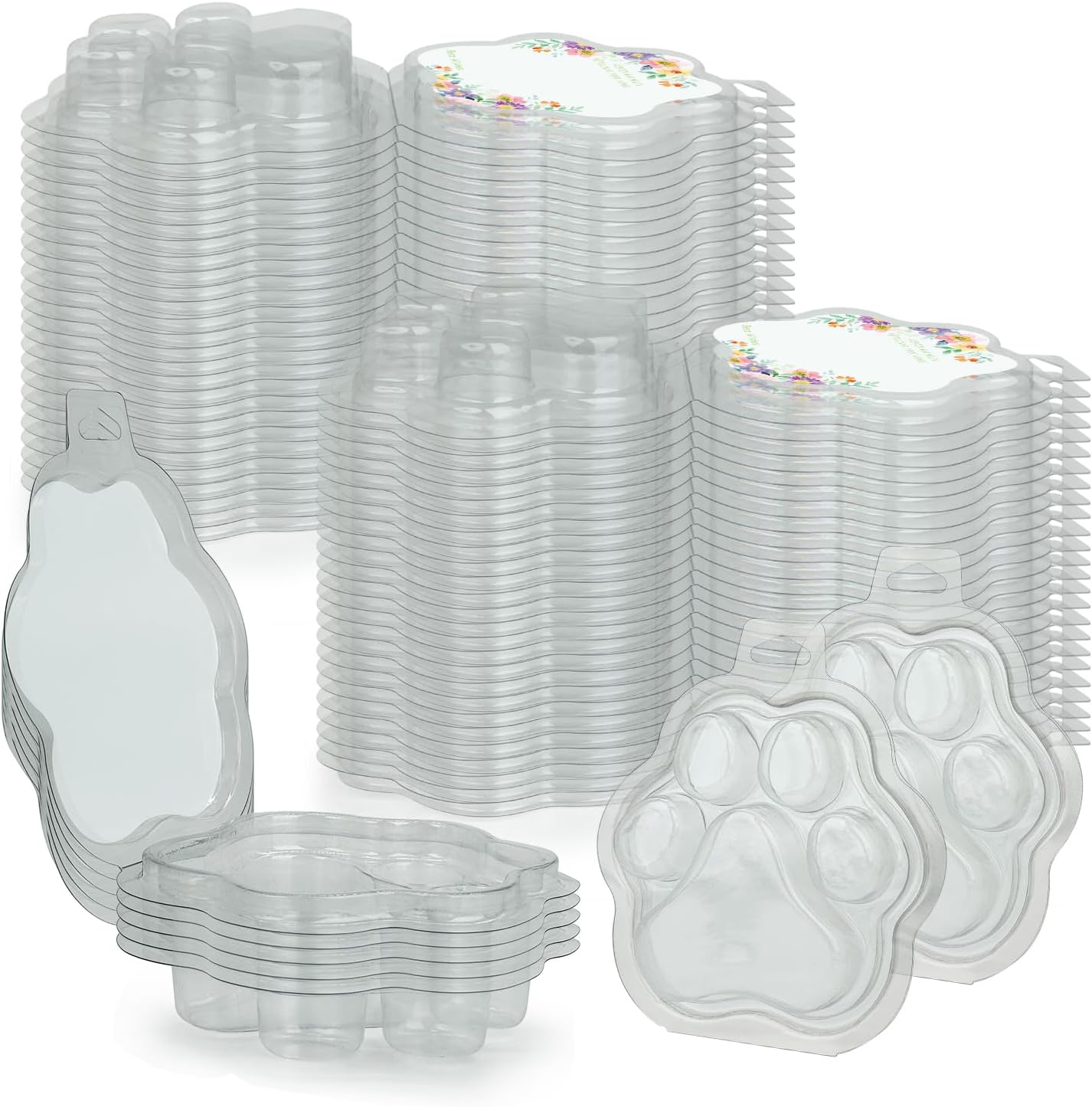 Amazon.com: FVIEXE 200 Pack 6 Cavity Plastic Wax Melt Containers Molds ...