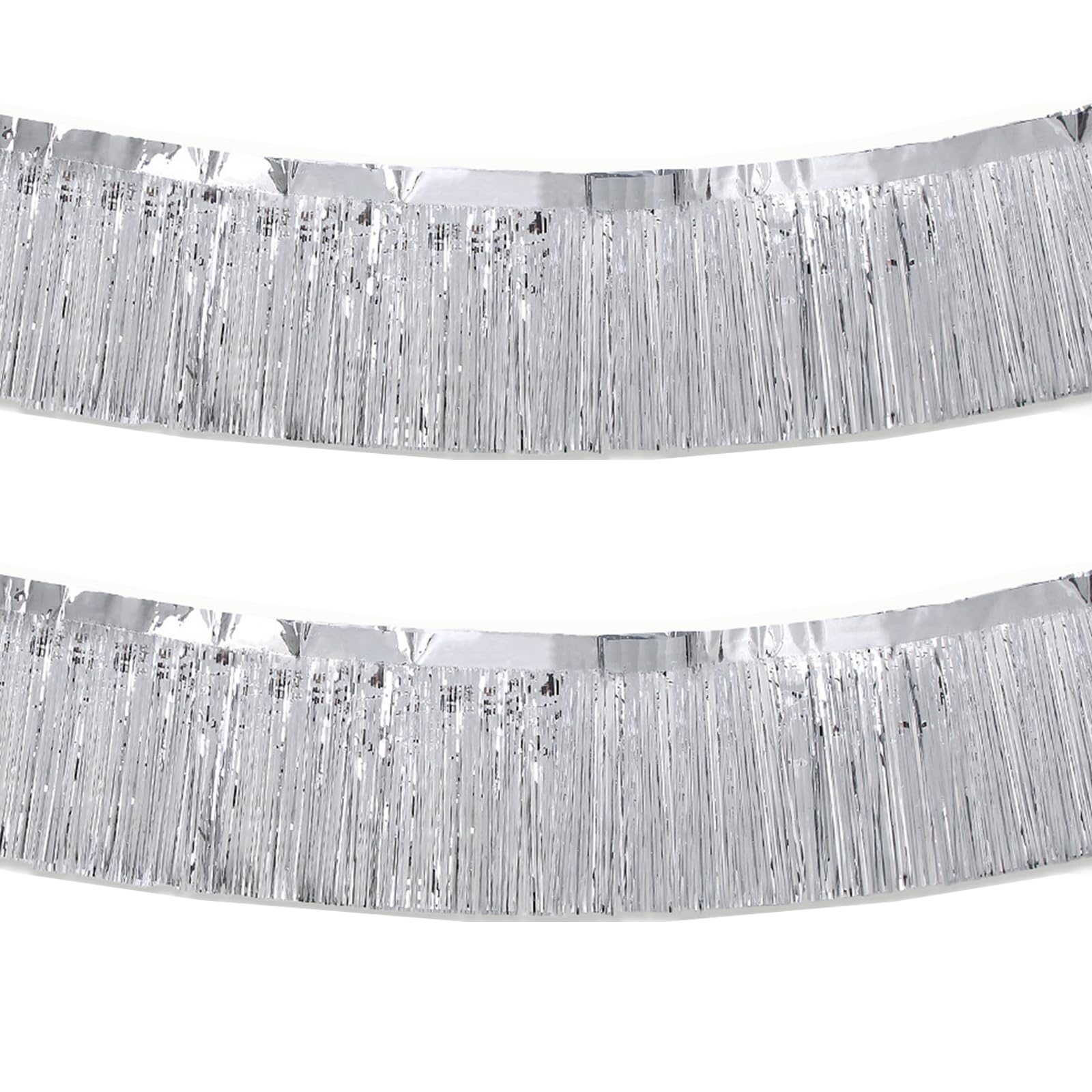 Amazon.com: Silver Foil Fringe Garland 10FT 2packs, Metallic Foil ...