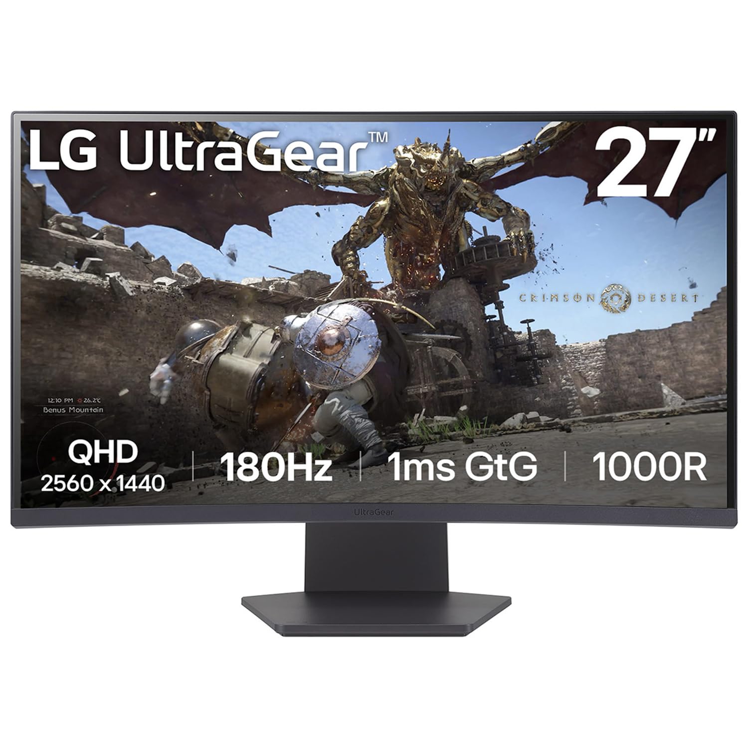 LG 27GS60QC-B Ultragear Curved Gaming Monitor, 27-Inch QHD (2560x1440 ...