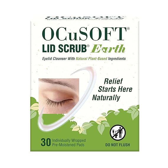 Amazon.com: OCuSOFT Lid Scrub Earth Eyelid Cleanser, Pre-Moistened ...