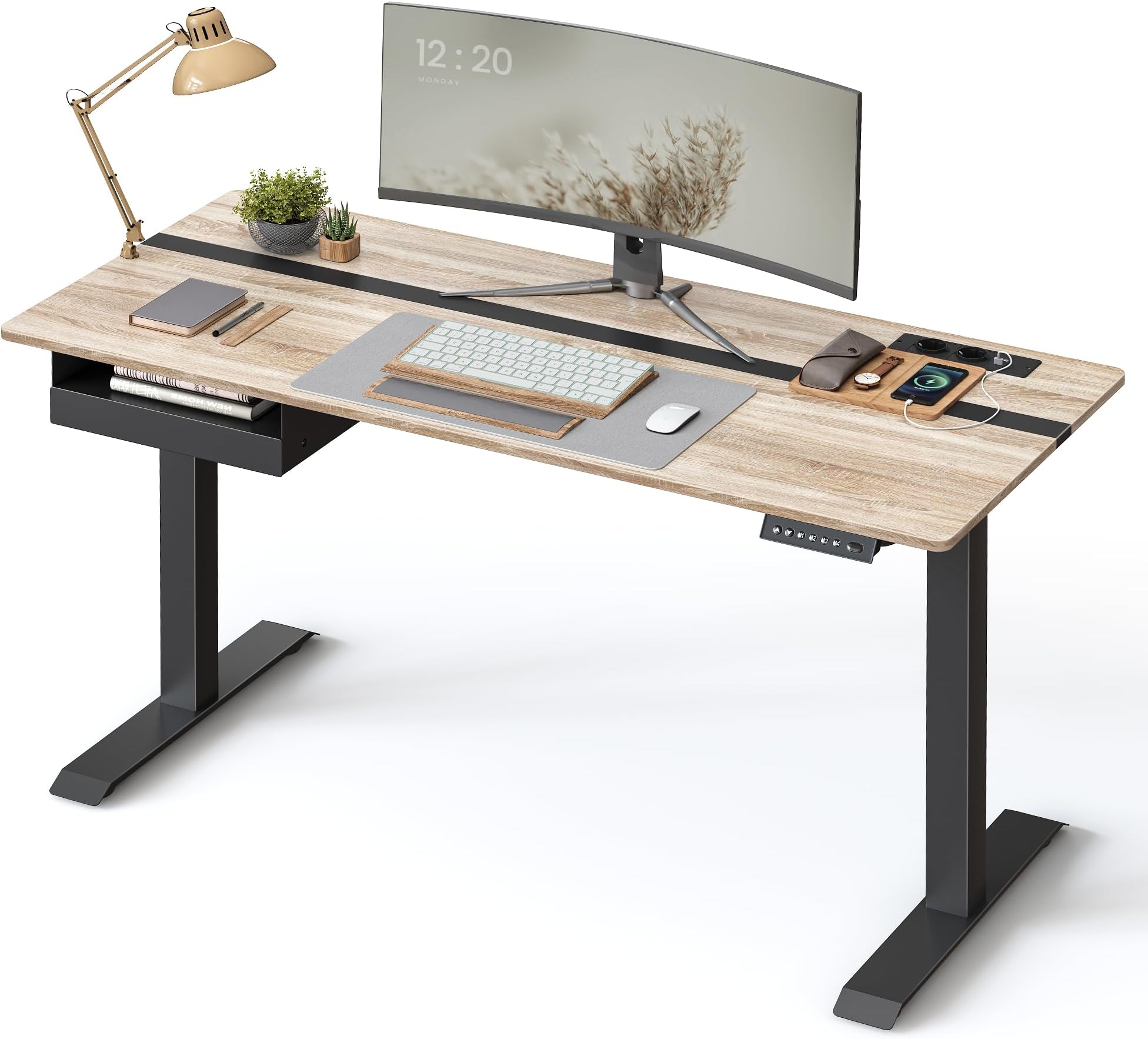 Vasagle Bureau électrique Réglable En Hauteur Bureau Assis Debout